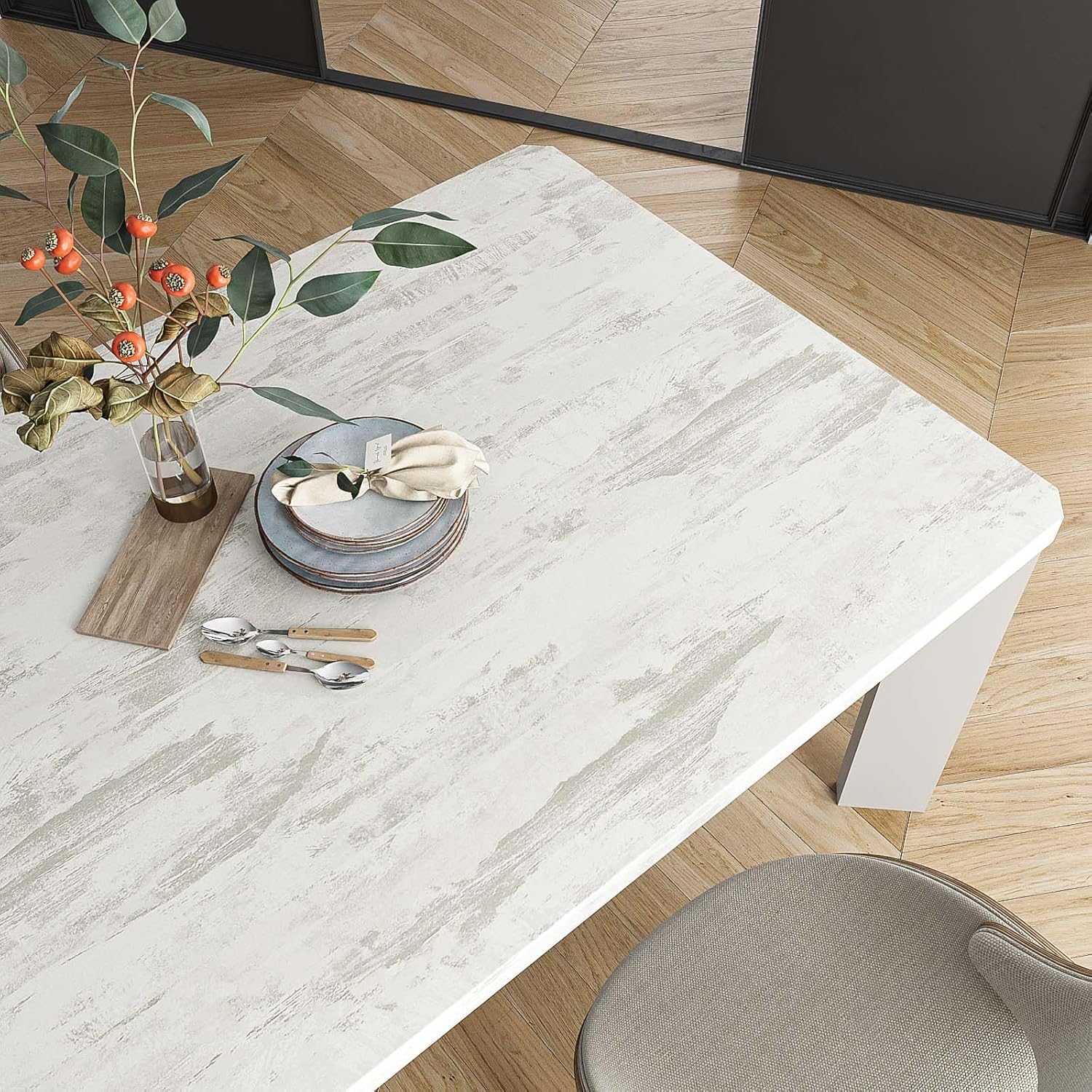 VEELIKE VEELIKE 15.7x354 Beige Concrete Wallpaper Peel and Stick for ...