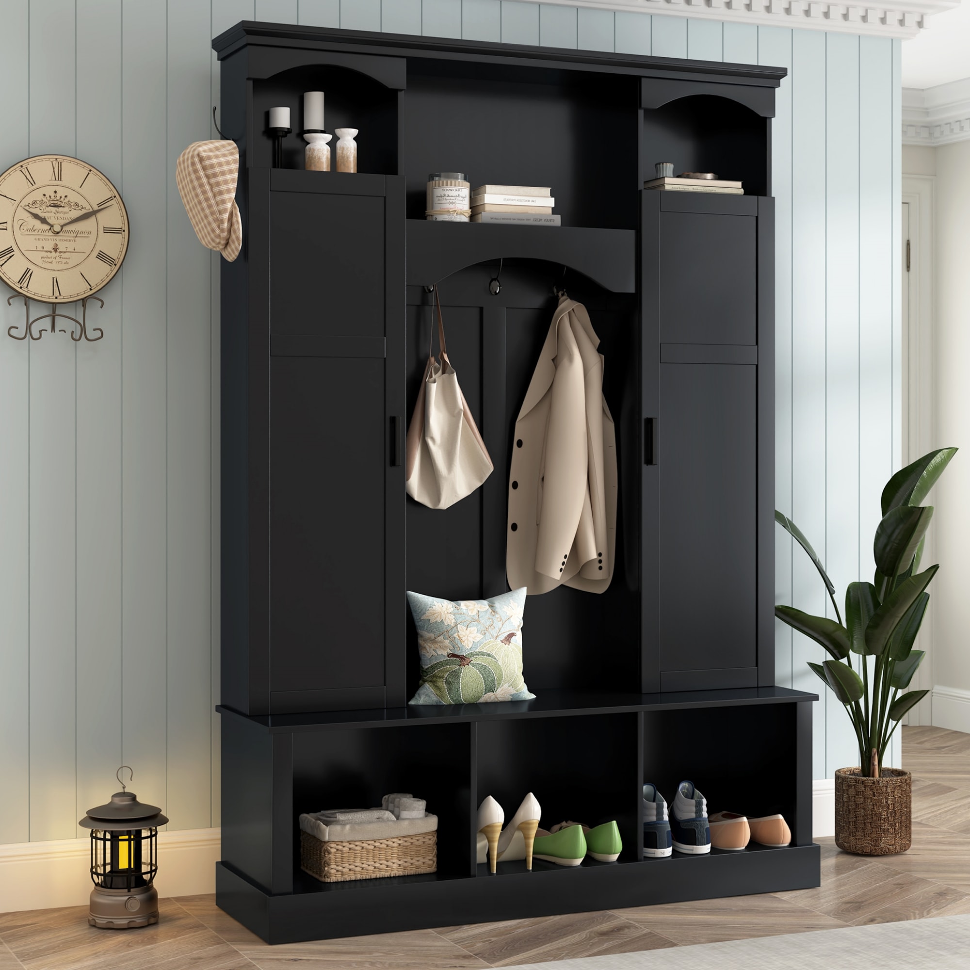 ModernLuxe Assembly Required Modern All in One Hall Tree with ...