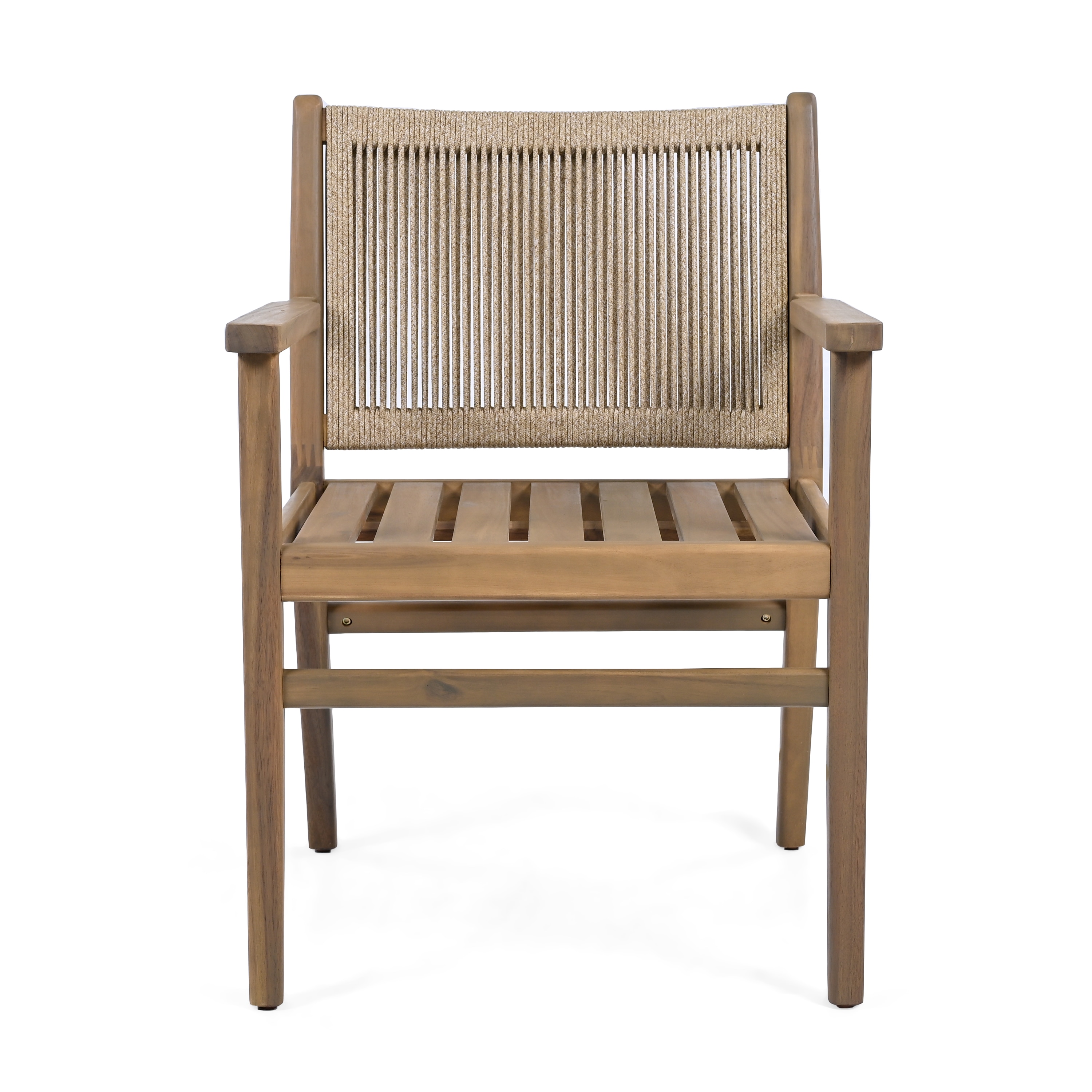 Christopher Knight Home Taro Dining Chairs Acacia Wood Rope Woven Back ...