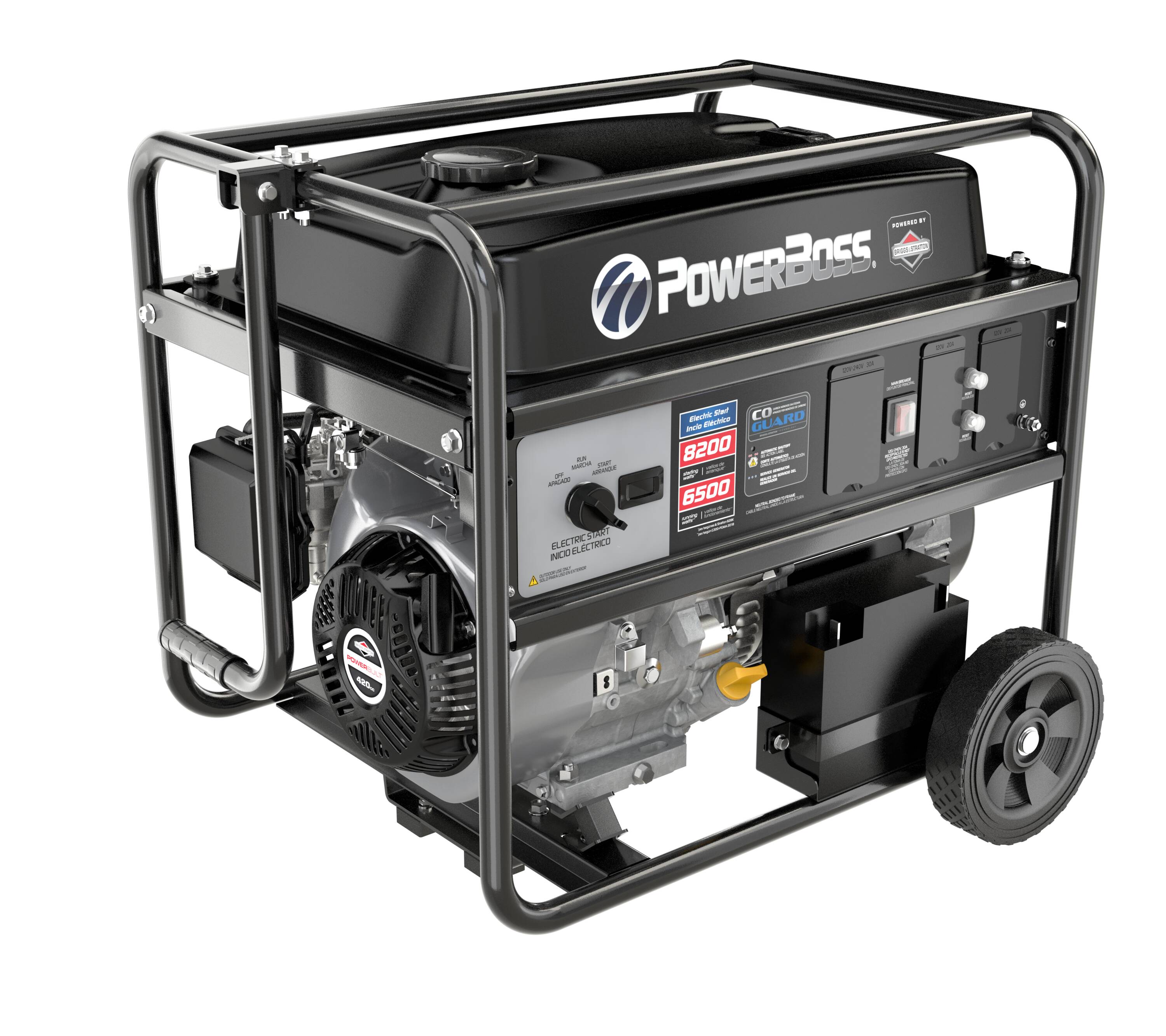 PowerBoss PowerBoss 6500W Portable Generator With Electric Start in the ...