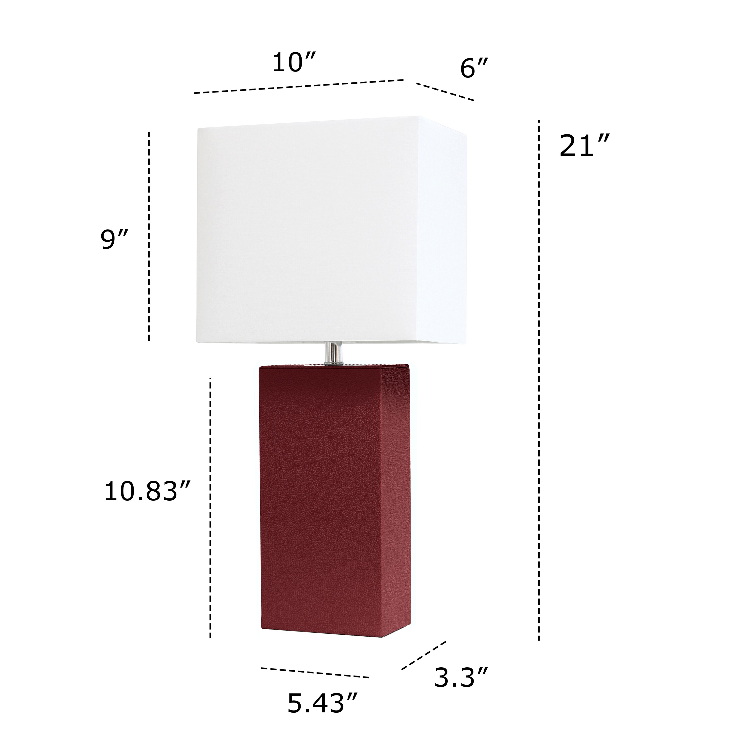 Elegant Designs 21-inch Contemporary Faux Leather Encased Table Lamp ...