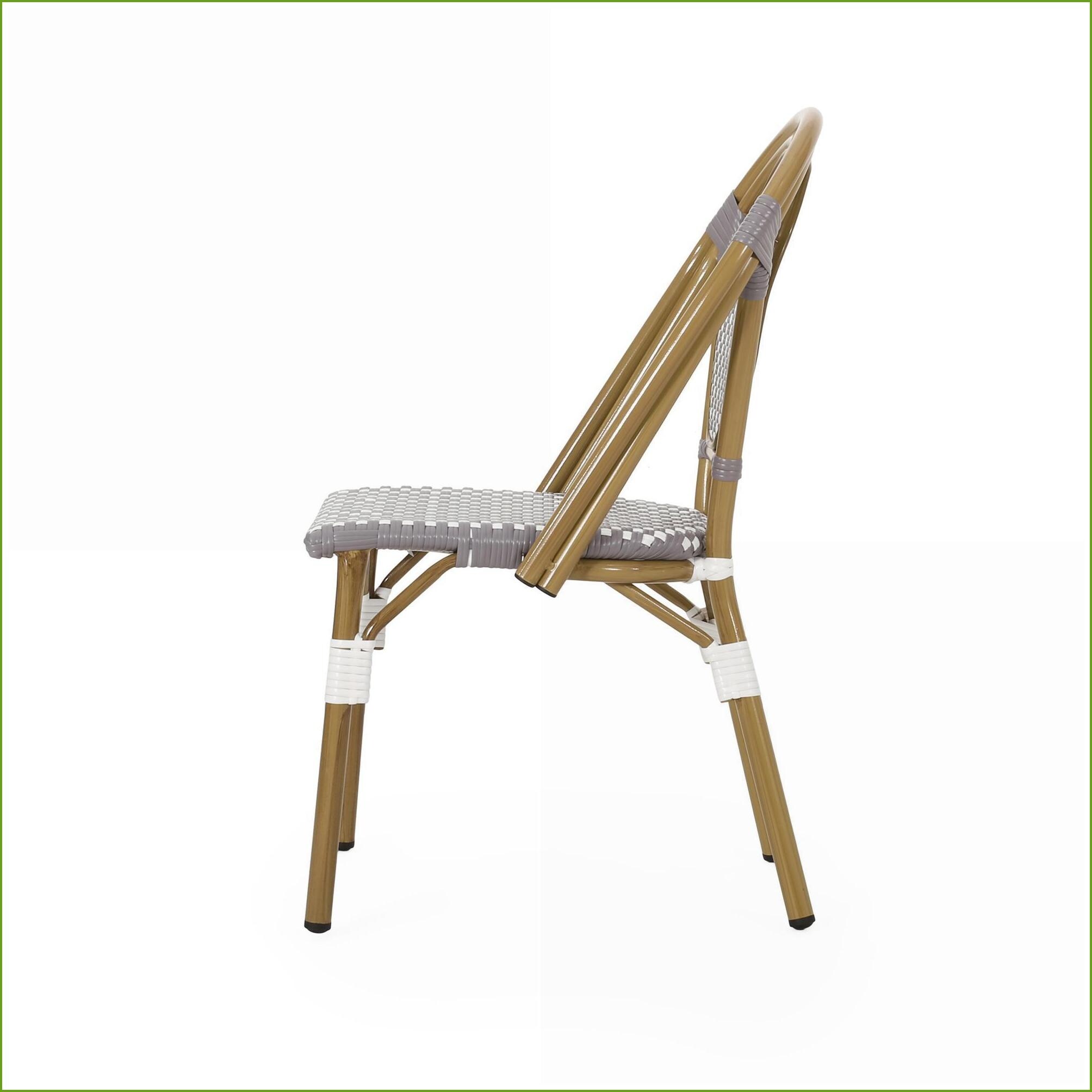 Watnature Outdoor French Bistro Chairs Set of 2 Bamboo Print Aluminum ...