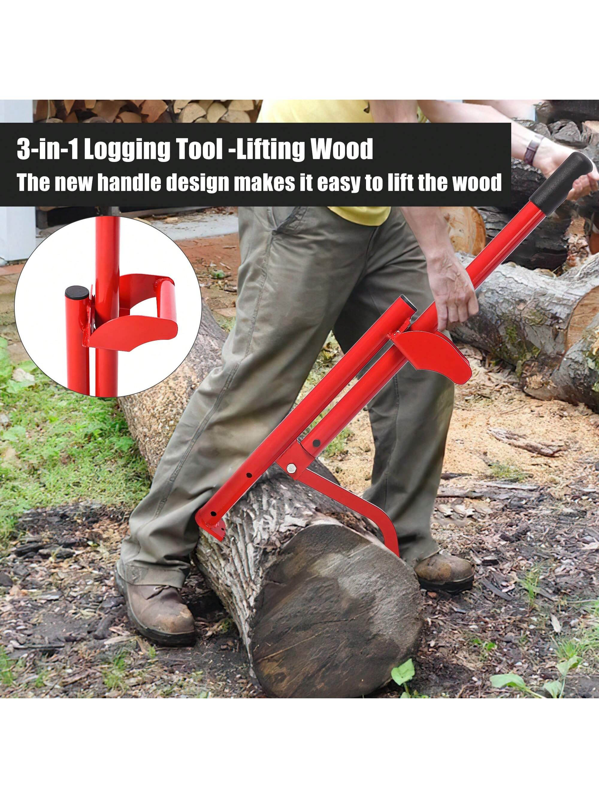 Qeetex Timberjack Log Lifter. Heavy Duty Carbon Steel Log Jack Cant ...