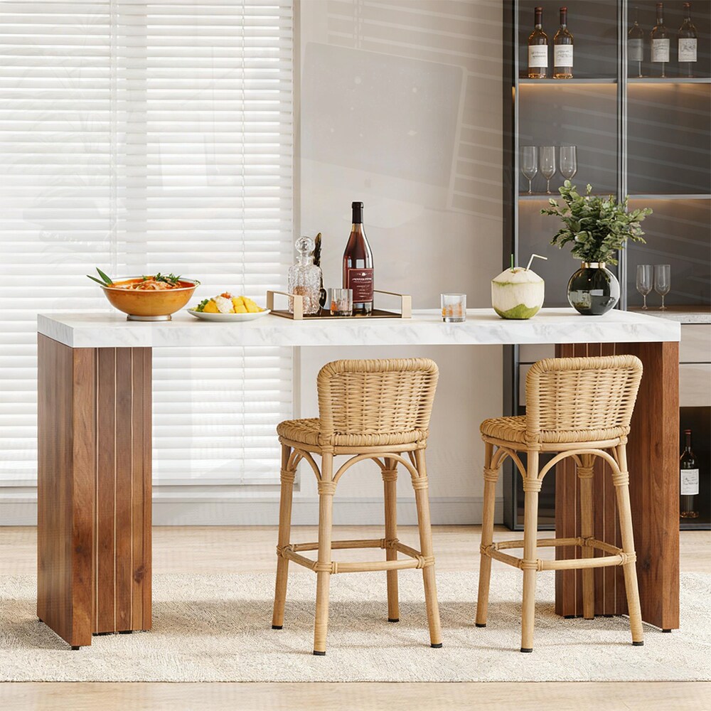 Watnature Coffee Counter Bar Height Table for Dining Chatting and ...