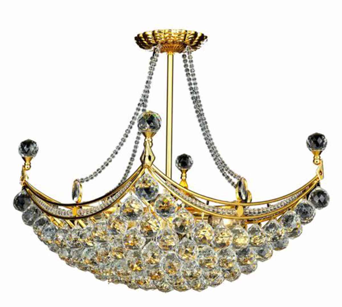 Elegant Lighting V9800D28G/RC Corona Mini Chandelier Gold in the ...