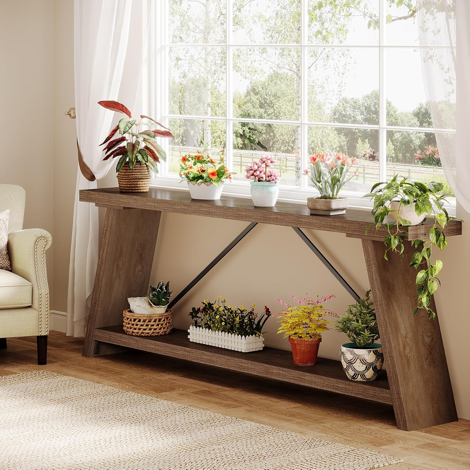 Tribesigns 70.9 inches Extra Long Sofa Table Behind Couch Industrial ...