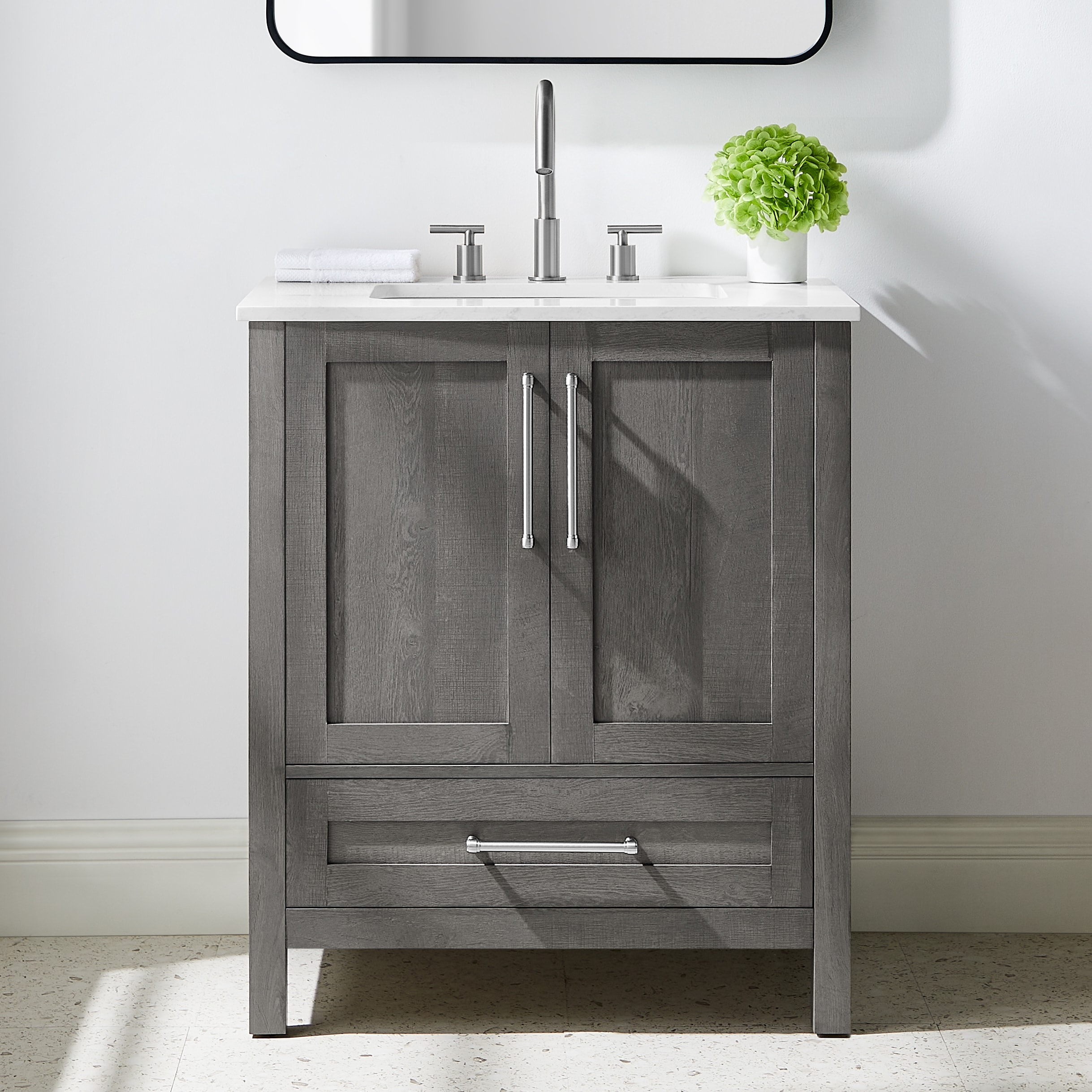 BridgePoint Home Daisy 30-in Grey Undermount Single Sink Bathroom ...