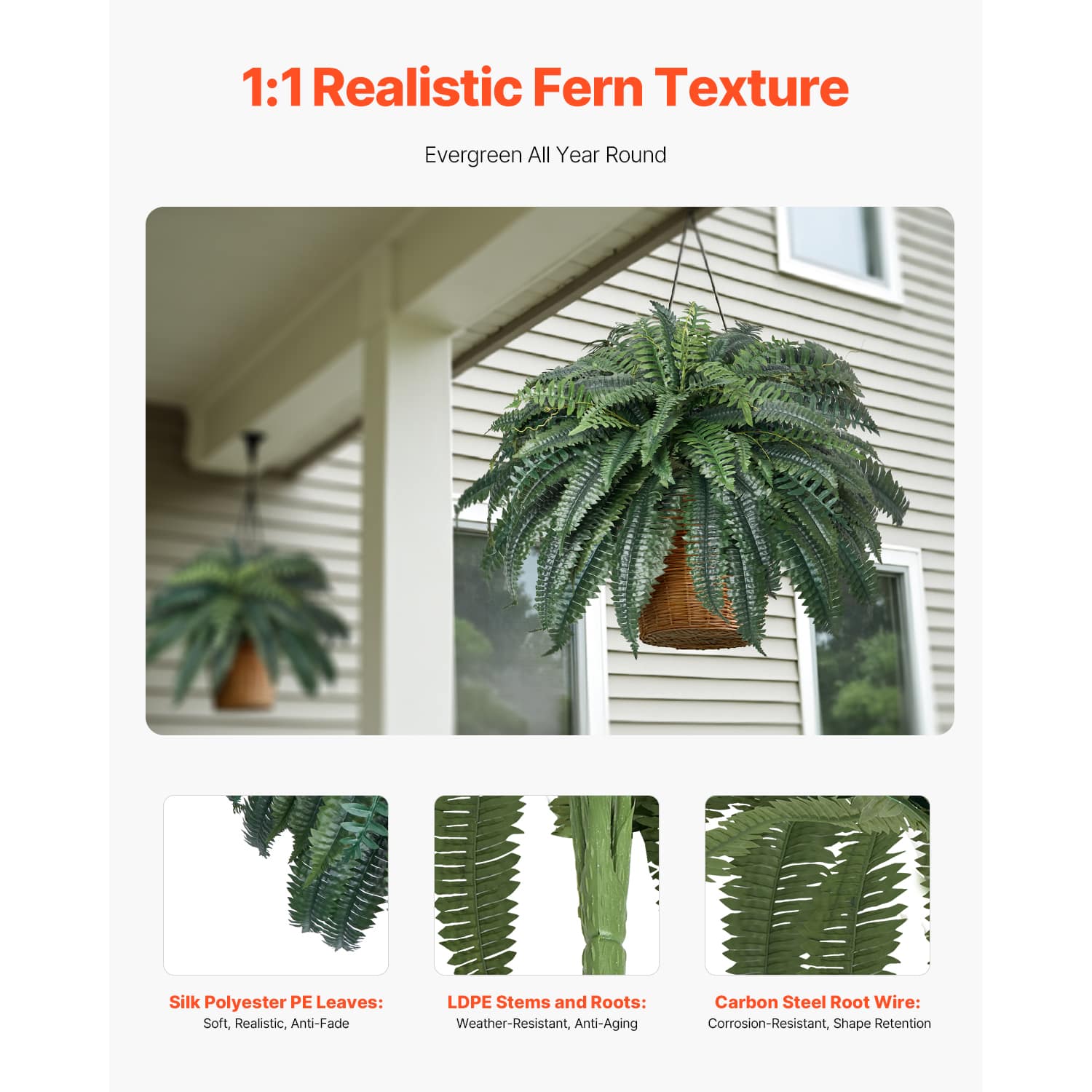 Vynxaria 47 in Artificial Boston Fern Tree Green 1 Pc Faux Fern 88 ...