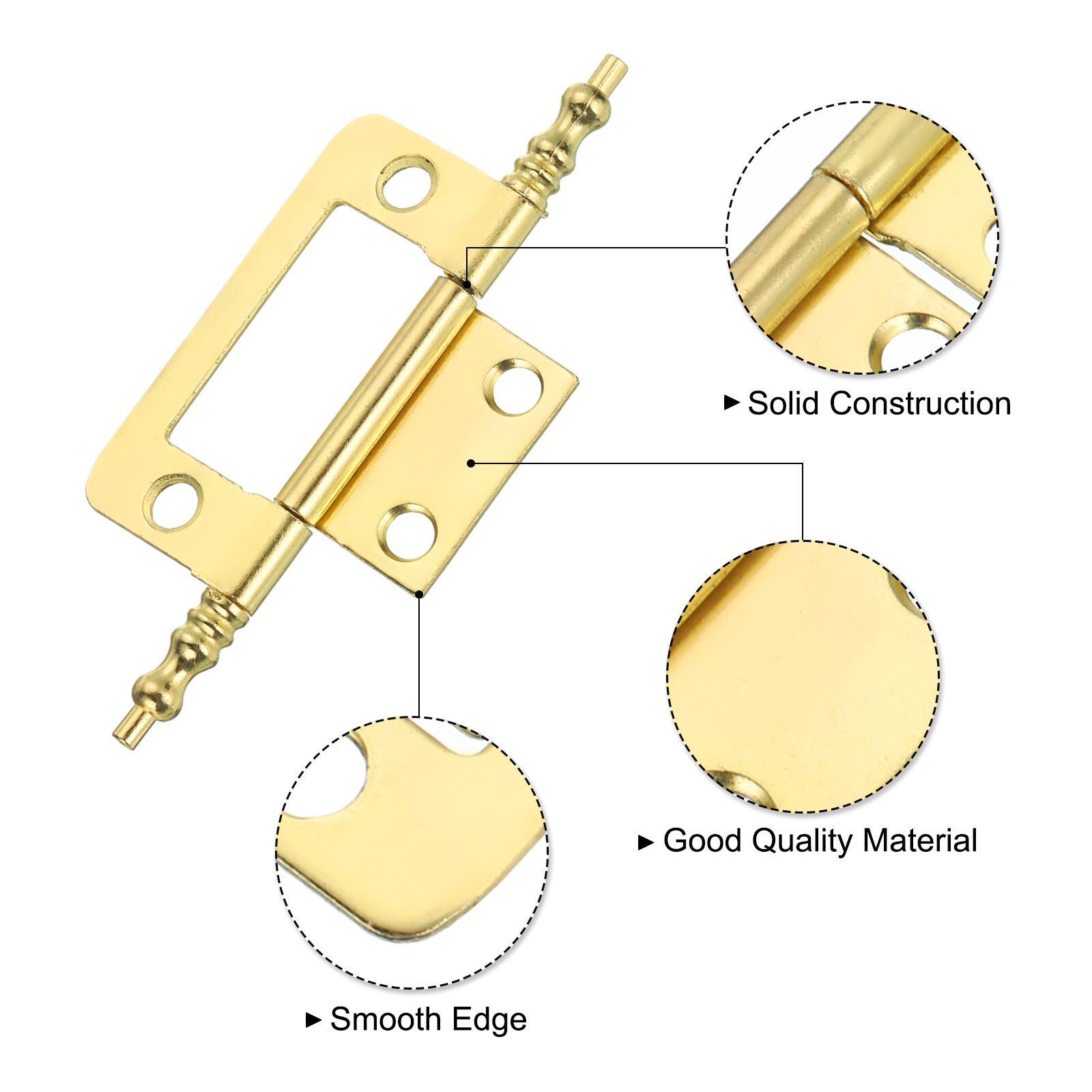 Unique Bargains 10pcs Metal Non-Mortise Hinges Cabinet Door Hinges for ...