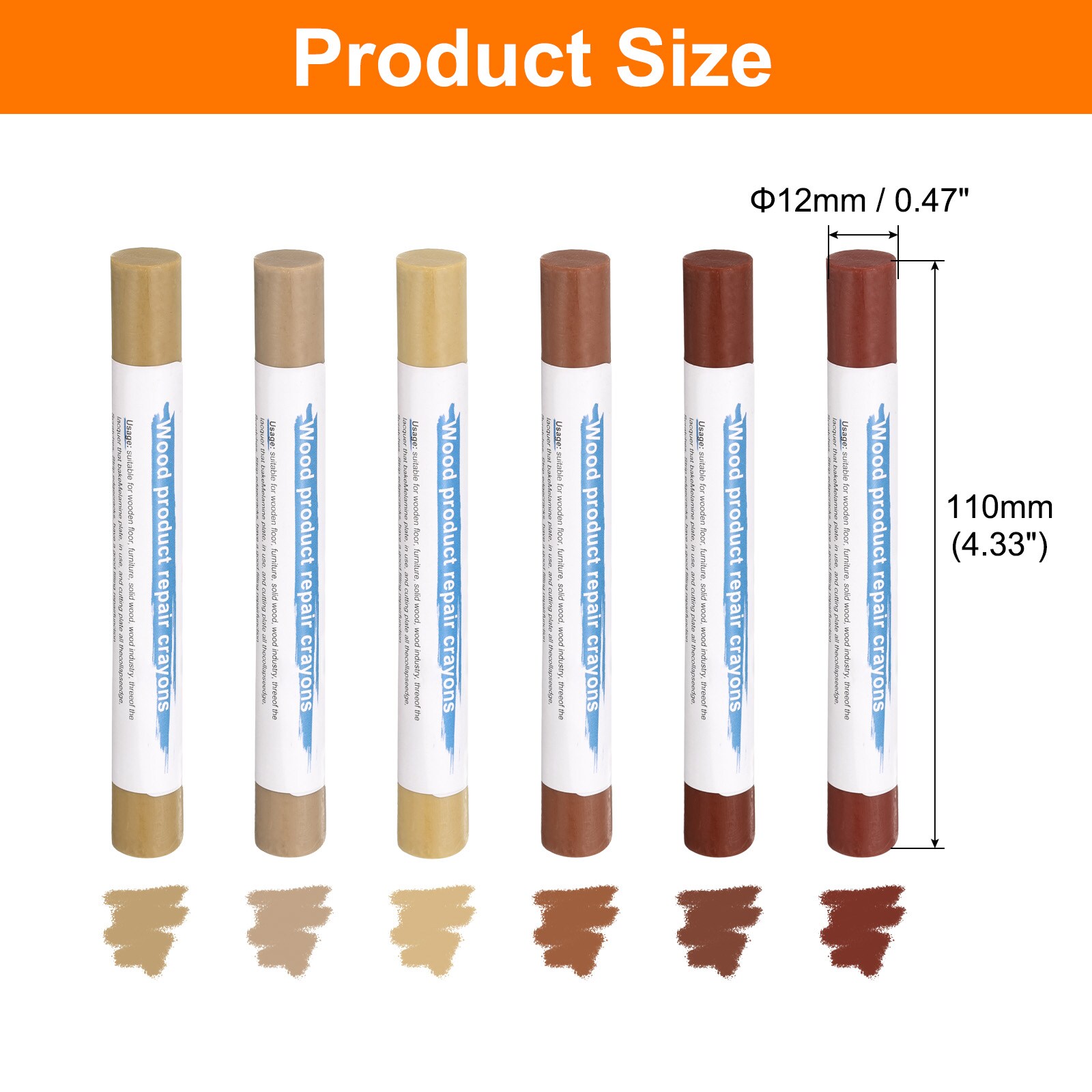 Harfington Wood Filler Sticks 6 Colors Wooden Wax Touch Up Furniture ...