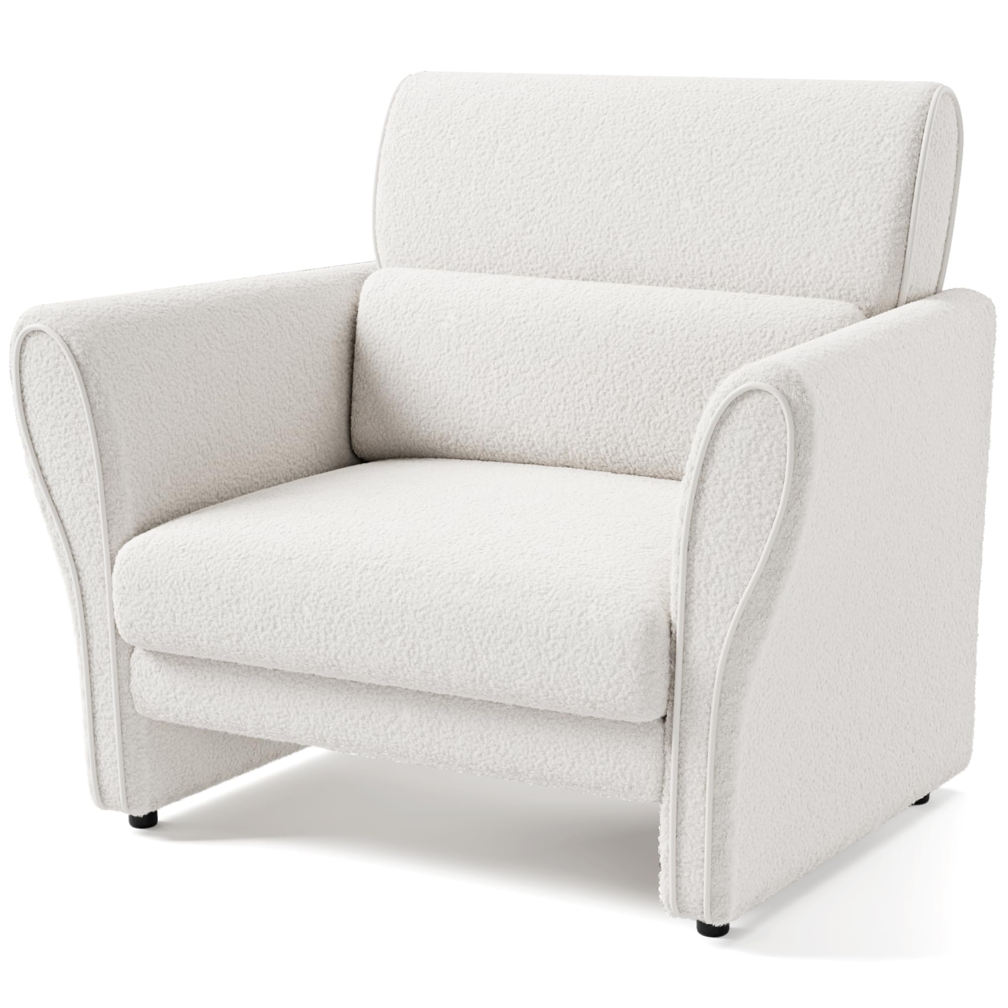 Assile White 2 Floor Standing Armrest Sofa Wood Frame Polyester ...