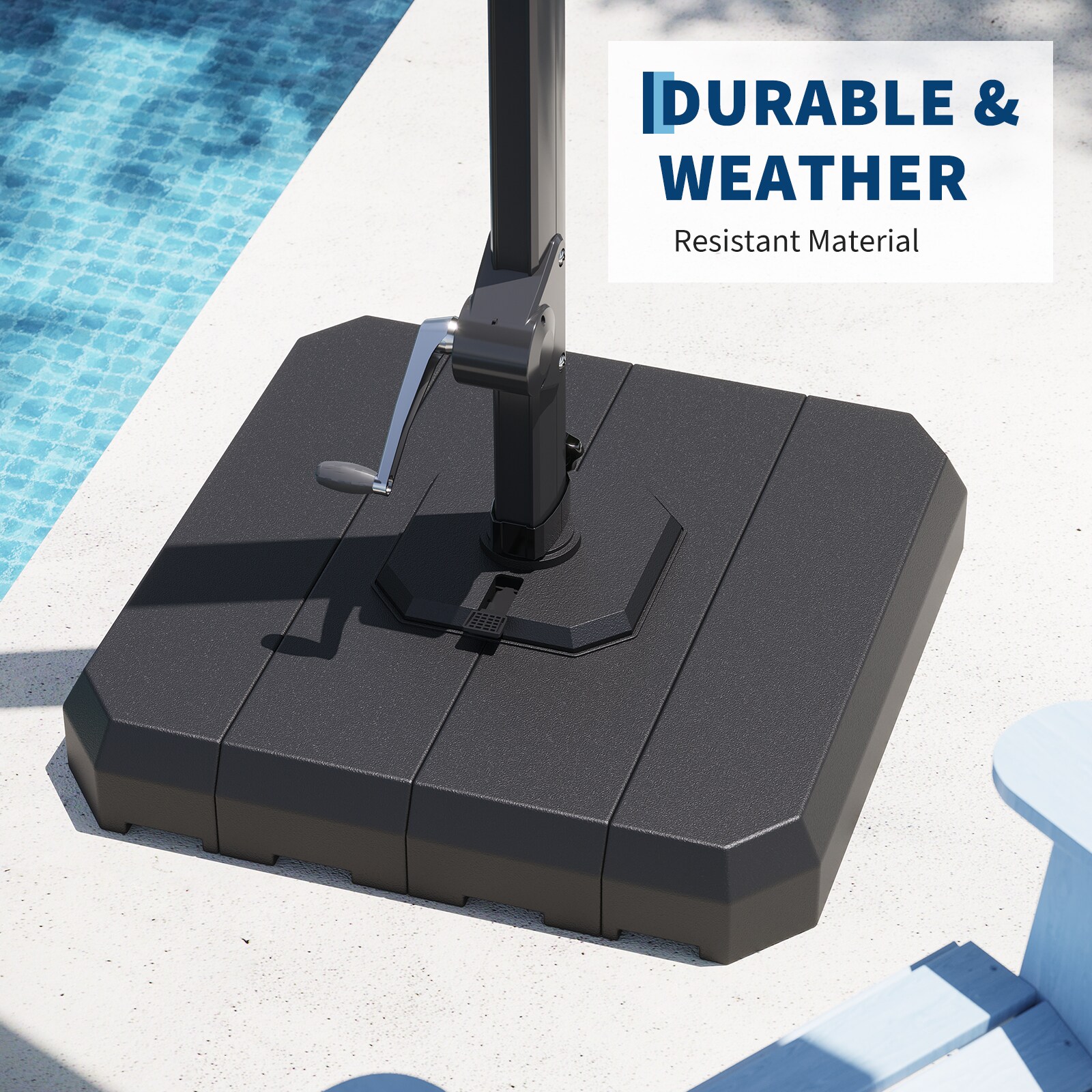 Garvee Heavy Duty 4 Piece Patio Umbrella Base Set 330 lb Capacity Water ...