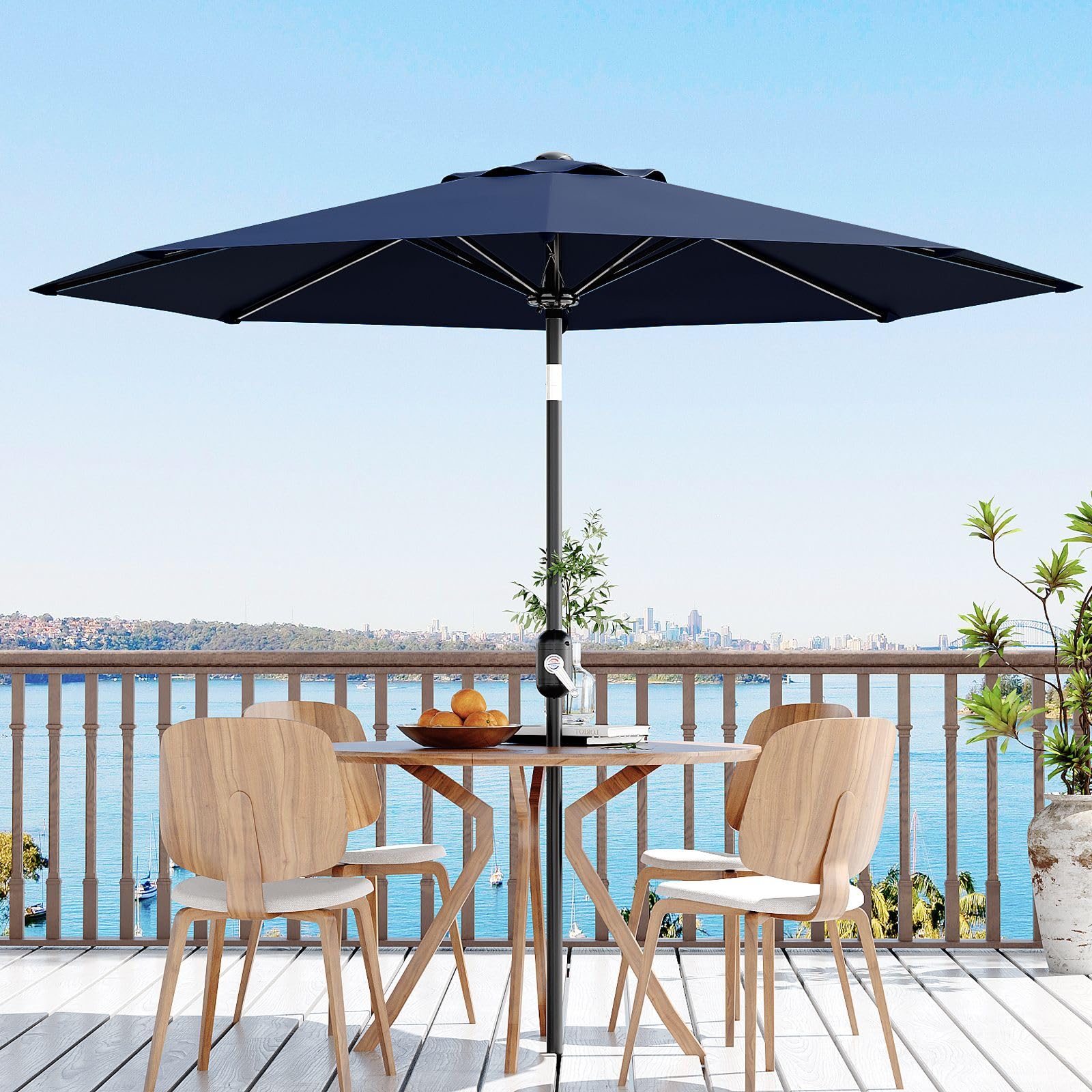 Garvee 10 ft Outdoor Patio Umbrella with 8 Sturdy Ribs Crank Lift and ...