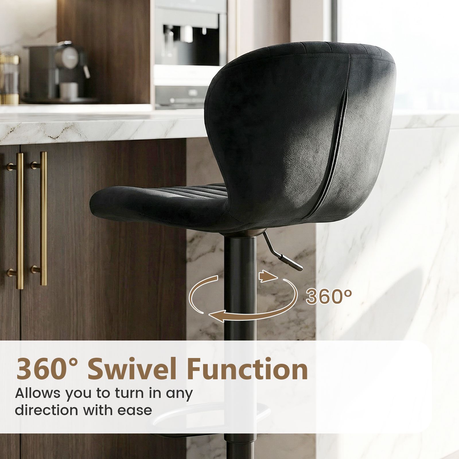 Slickblue Modern Adjustable Bar Chair (24 - 32 Inch H) Set of 2 Gray ...