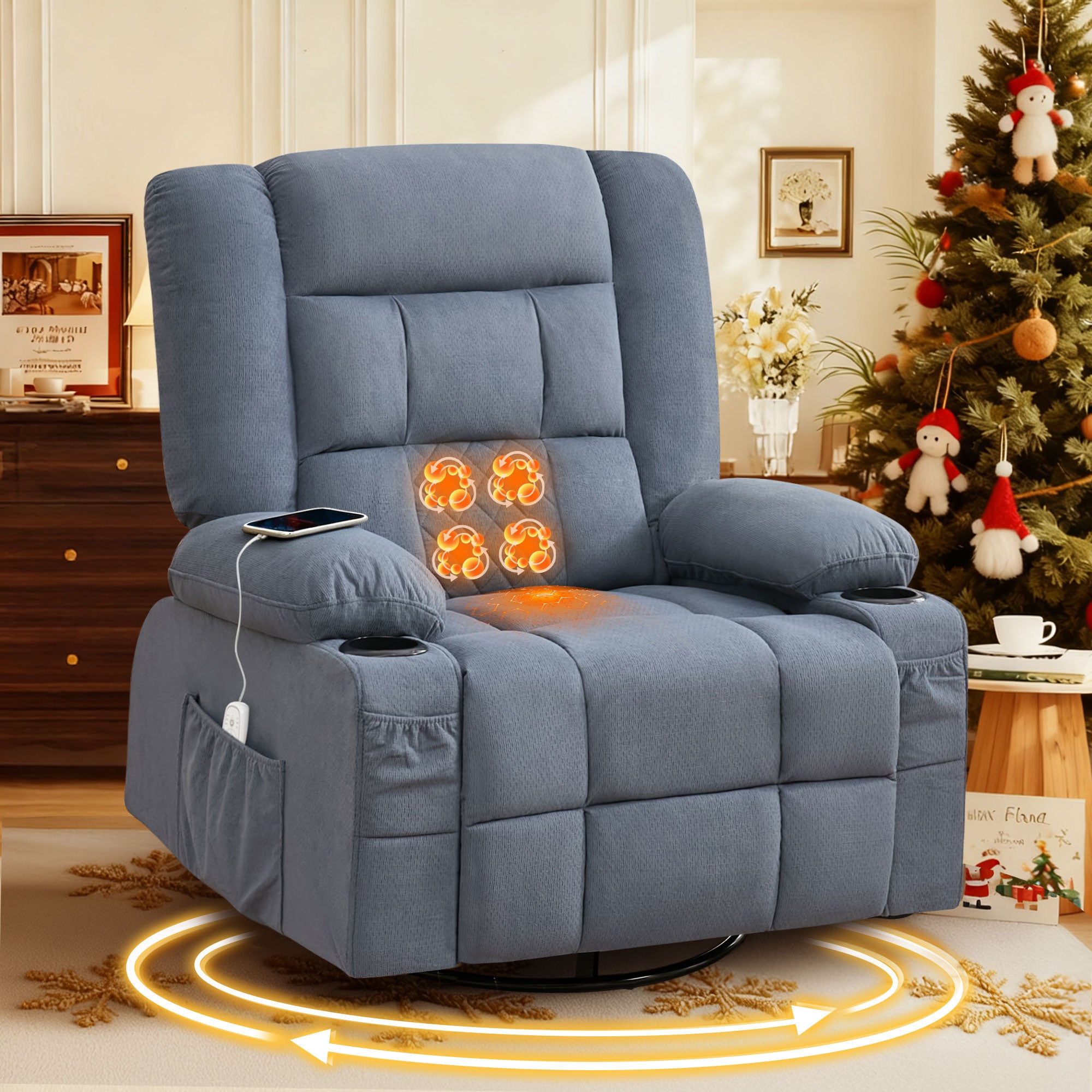 Boyel Living Kneading Massage Rocker Recliner Chair With 4-Point 3D ...