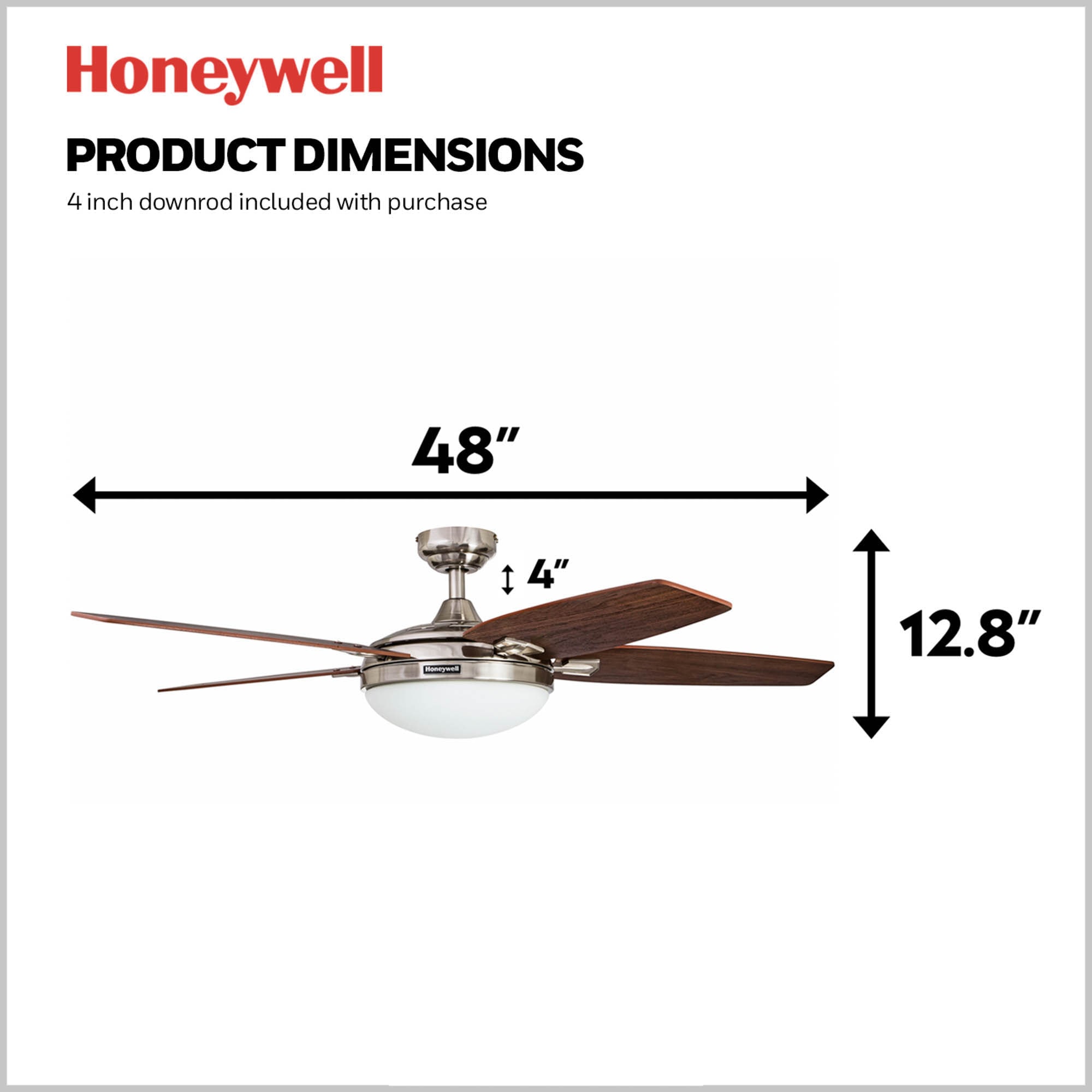 Honeywell Carmel 48-in Nickel with Redwood/Mendoza Rosewood Blades LED ...
