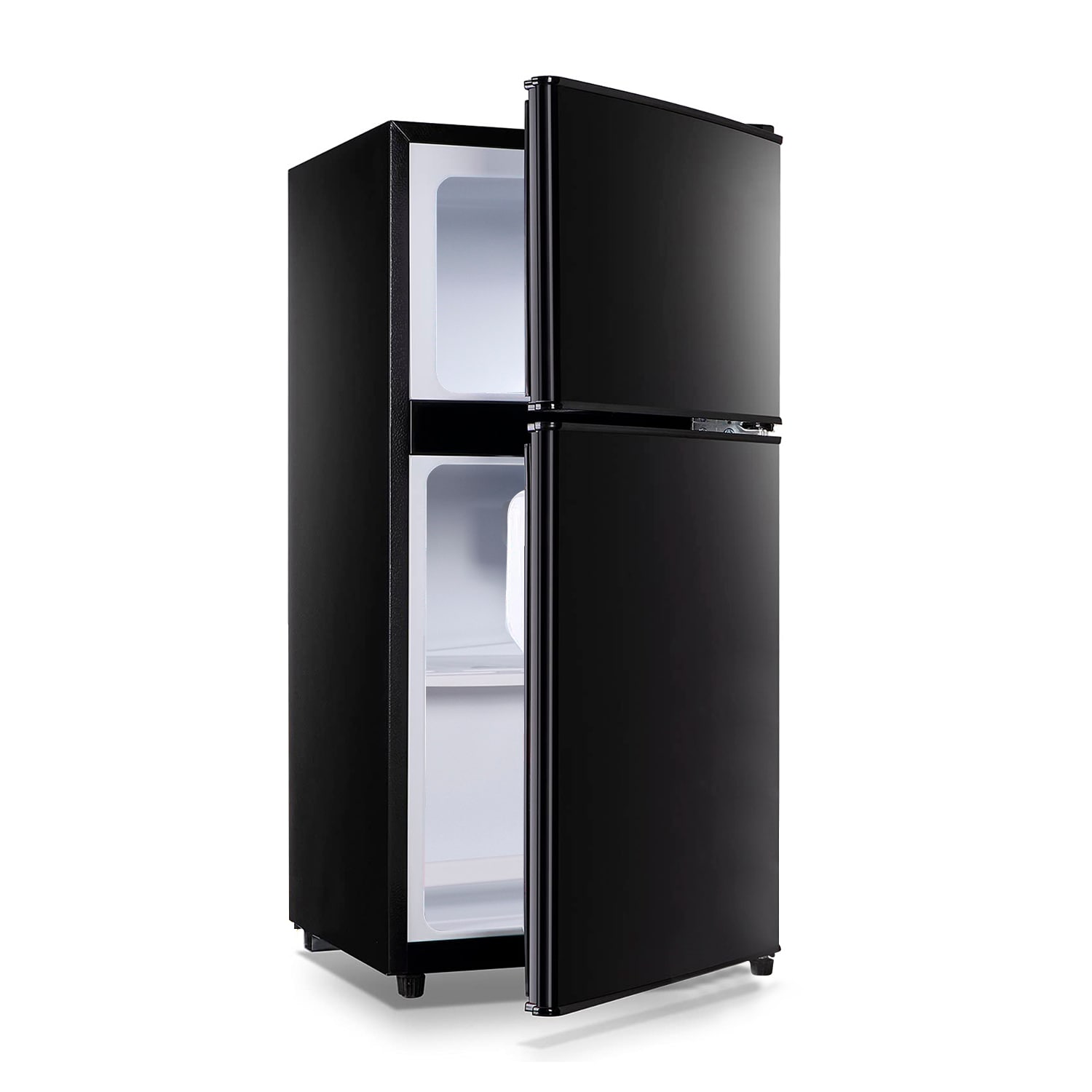 Mini fridge with top freezer store