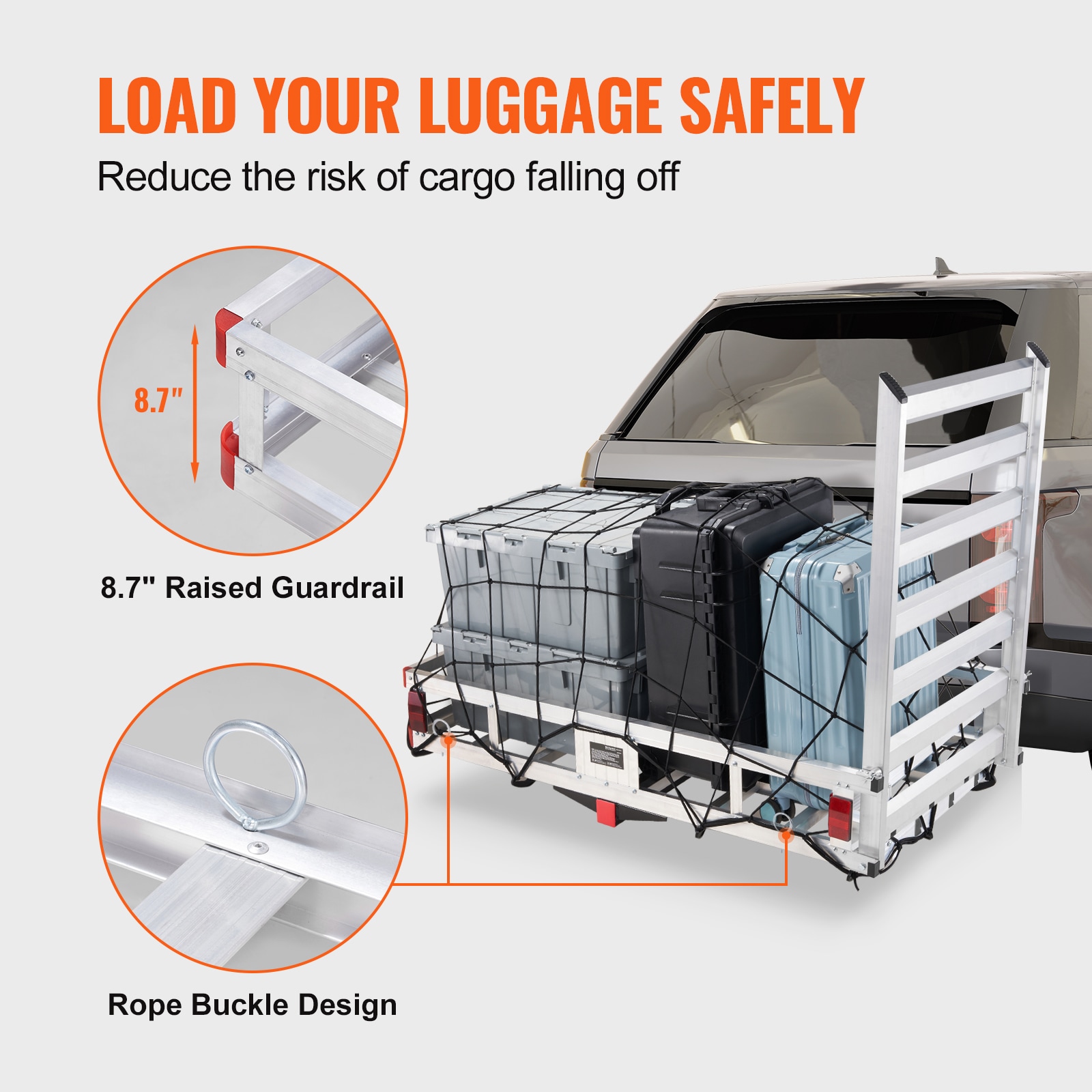 SVOPES Hitch Cargo Carrier 50-in L x 29.5-in W x 8.7-in H Aluminum ...