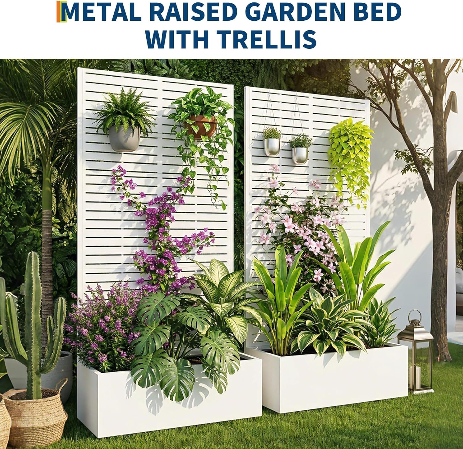 Garvee Metal Raised Garden Bed Galvanized Metal Planter Box with ...