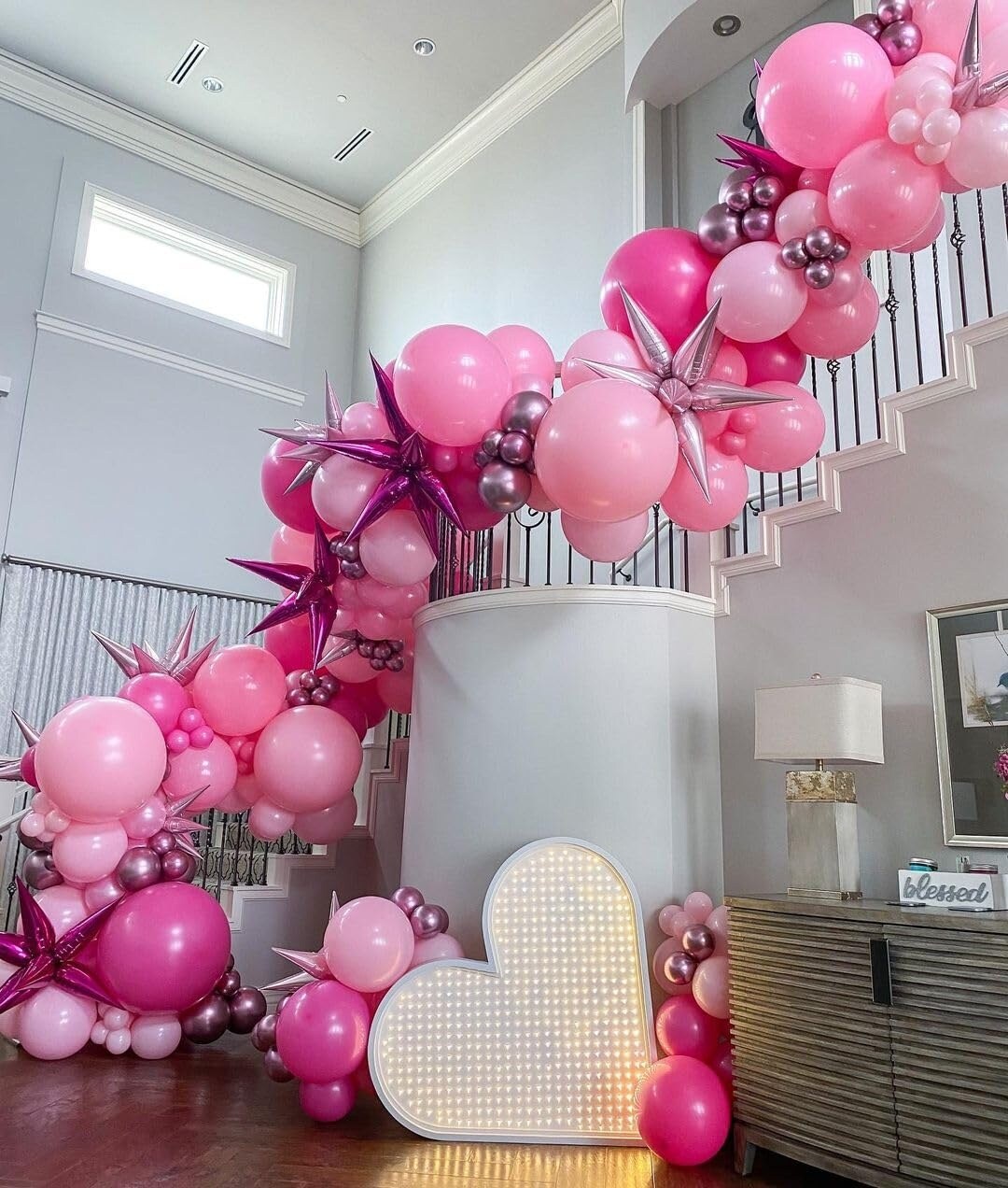 Anqtovp Pink Balloons Kit 60pcs 12 Inch Metallic Pearl Hot and Pastel ...