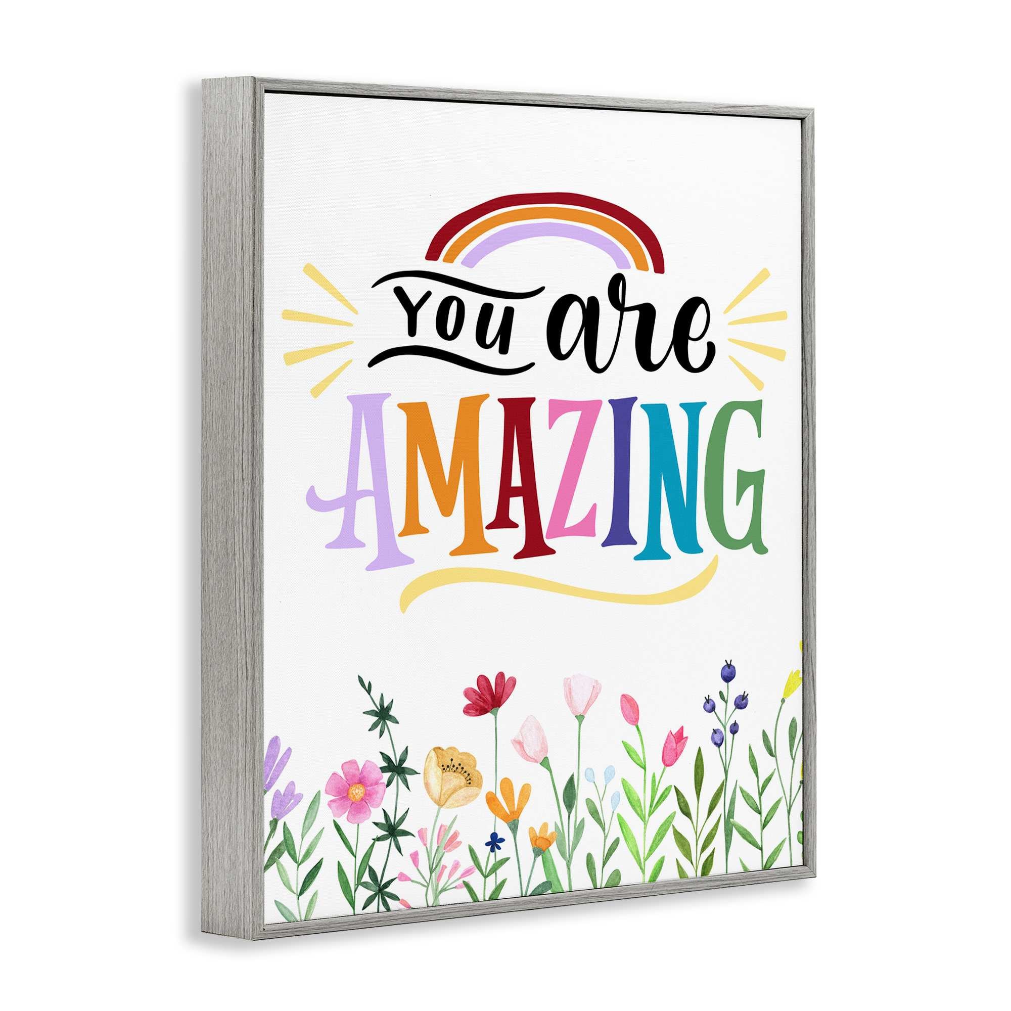 Stupell Industries You Are Amazing Encouragement Gray Framed Giclee Art ...