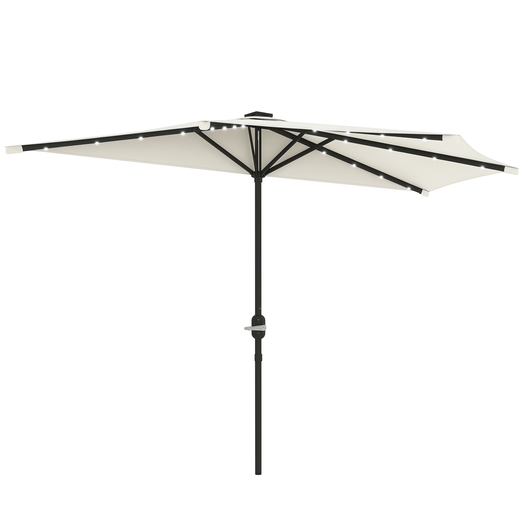 Outsunny Half Umbrella Outdoor Patio Umbrella UPF 30+ Small Balcony ...