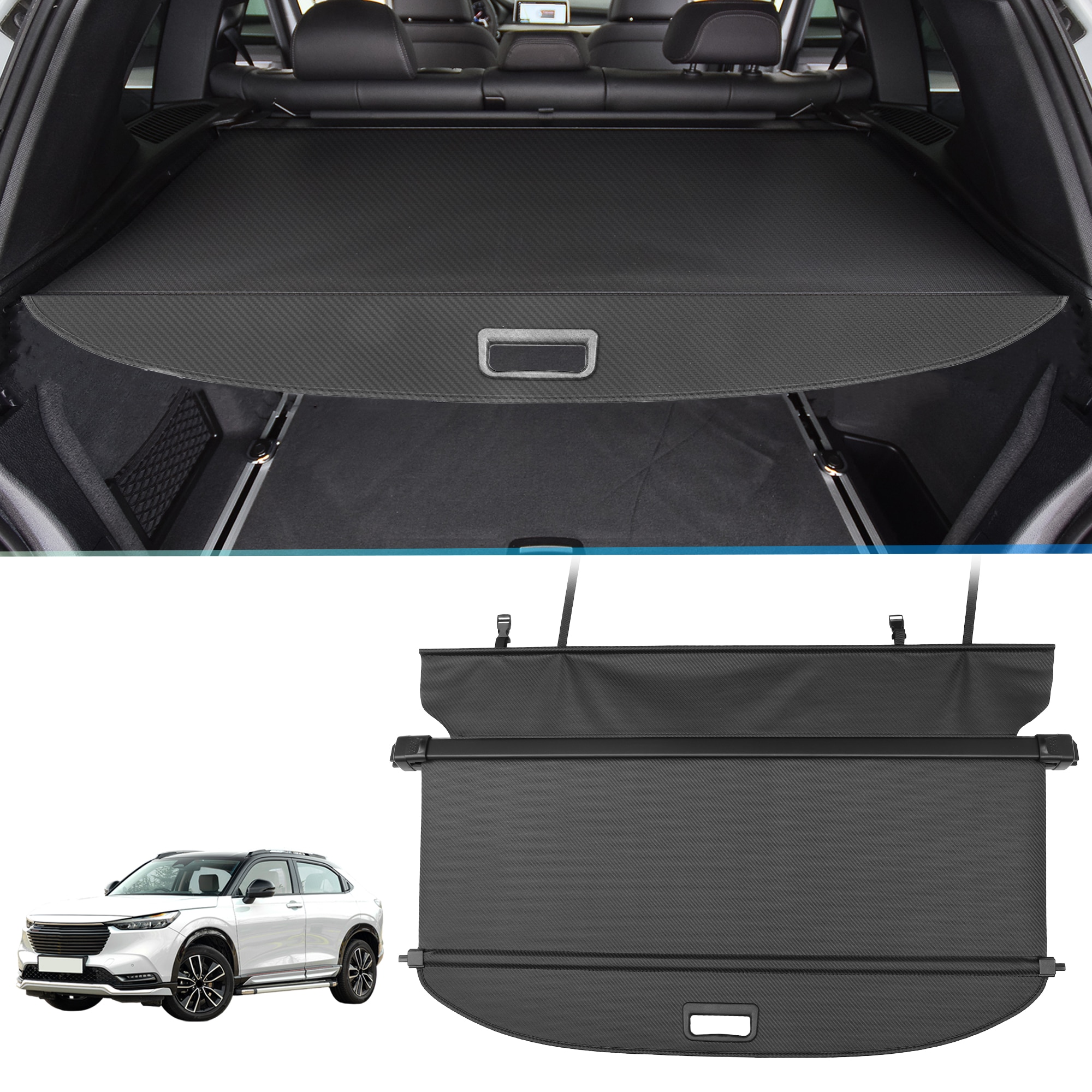 Unique Bargains Retractable Cargo Cover Rear Trunk Shield Shade ...