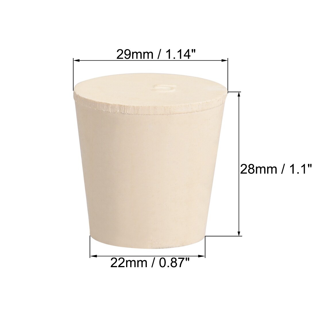 Unique Bargains White Tapered Shaped Solid Rubber Stopper for Lab Tube ...