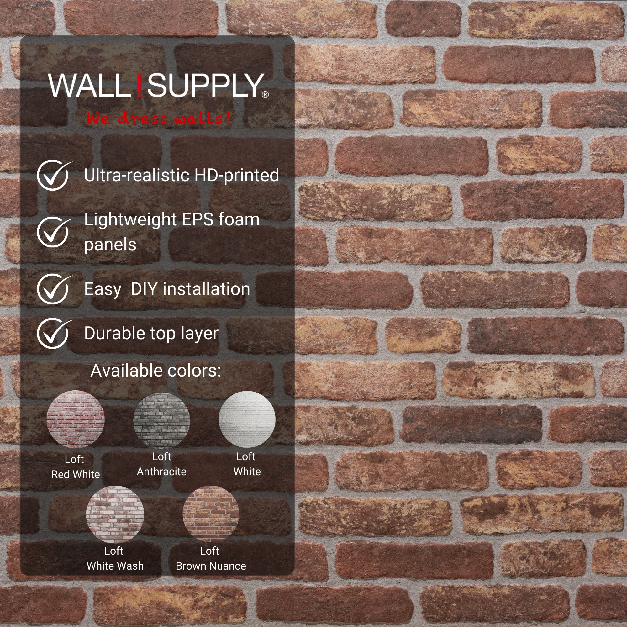 WALL!SUPPLY 79/100-in x 19-69/100-in x 47-24/100-in Rough Polyurethane ...