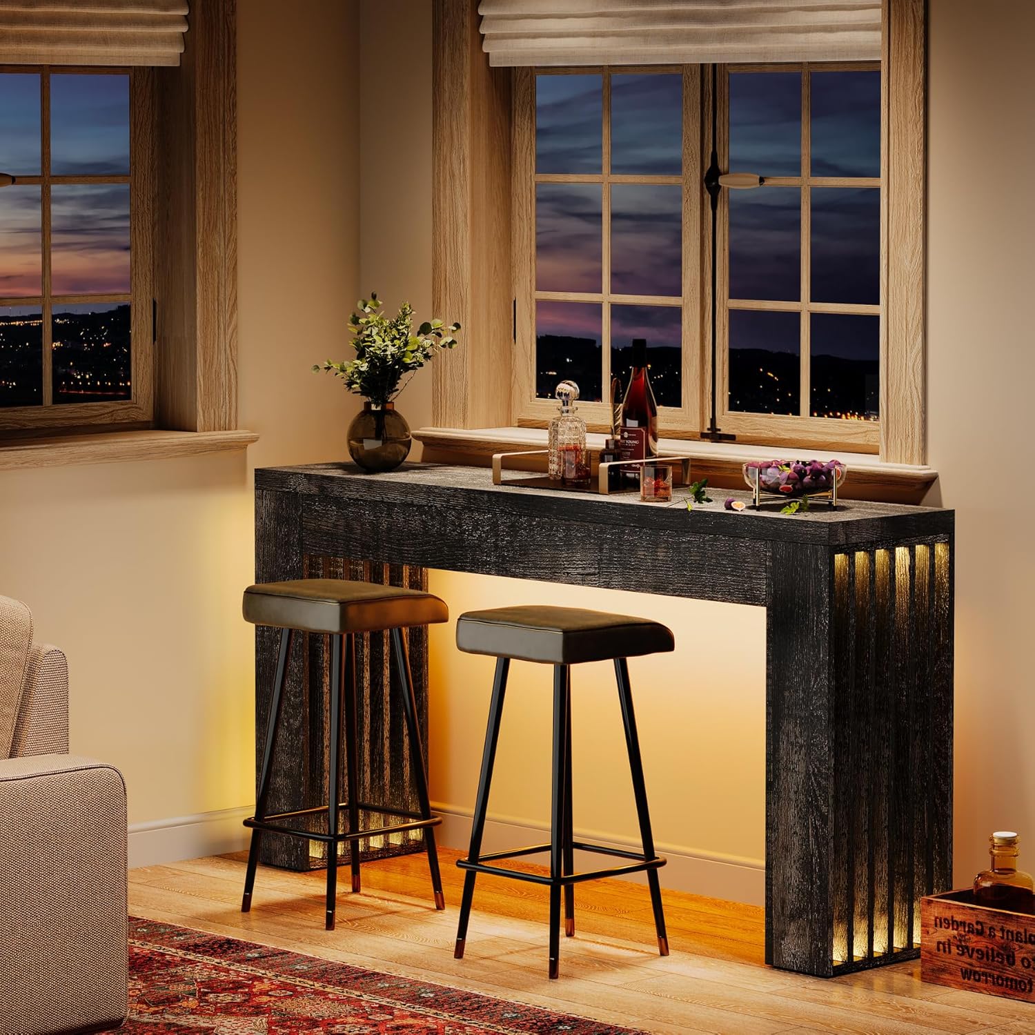 Tribesigns 59-Inch Long Wooden Console Sofa Table Behind The Couch with ...