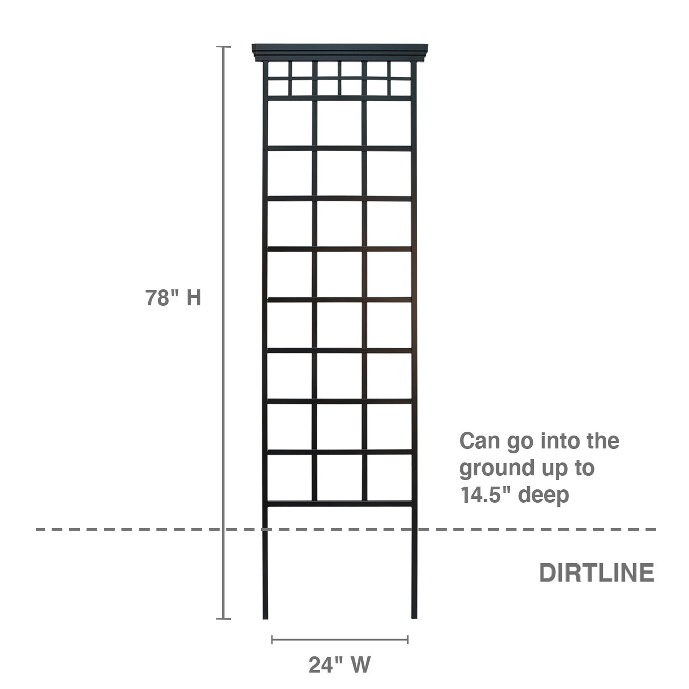 Style Selections 24-in W x 78-in H Black Steel Garden Trellis For ...