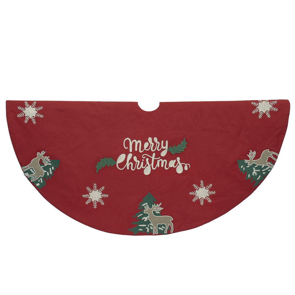 Kurt S. Adler 50-Inch Reindeer Applique Tree Skirt in the Seasonal ...