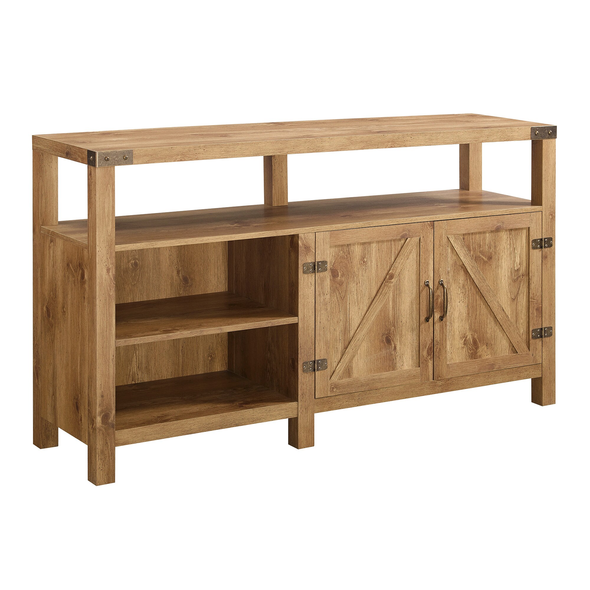 Walker Edison Transitional Barnwood Tv Stand (Accommodates TVs up to 60 ...