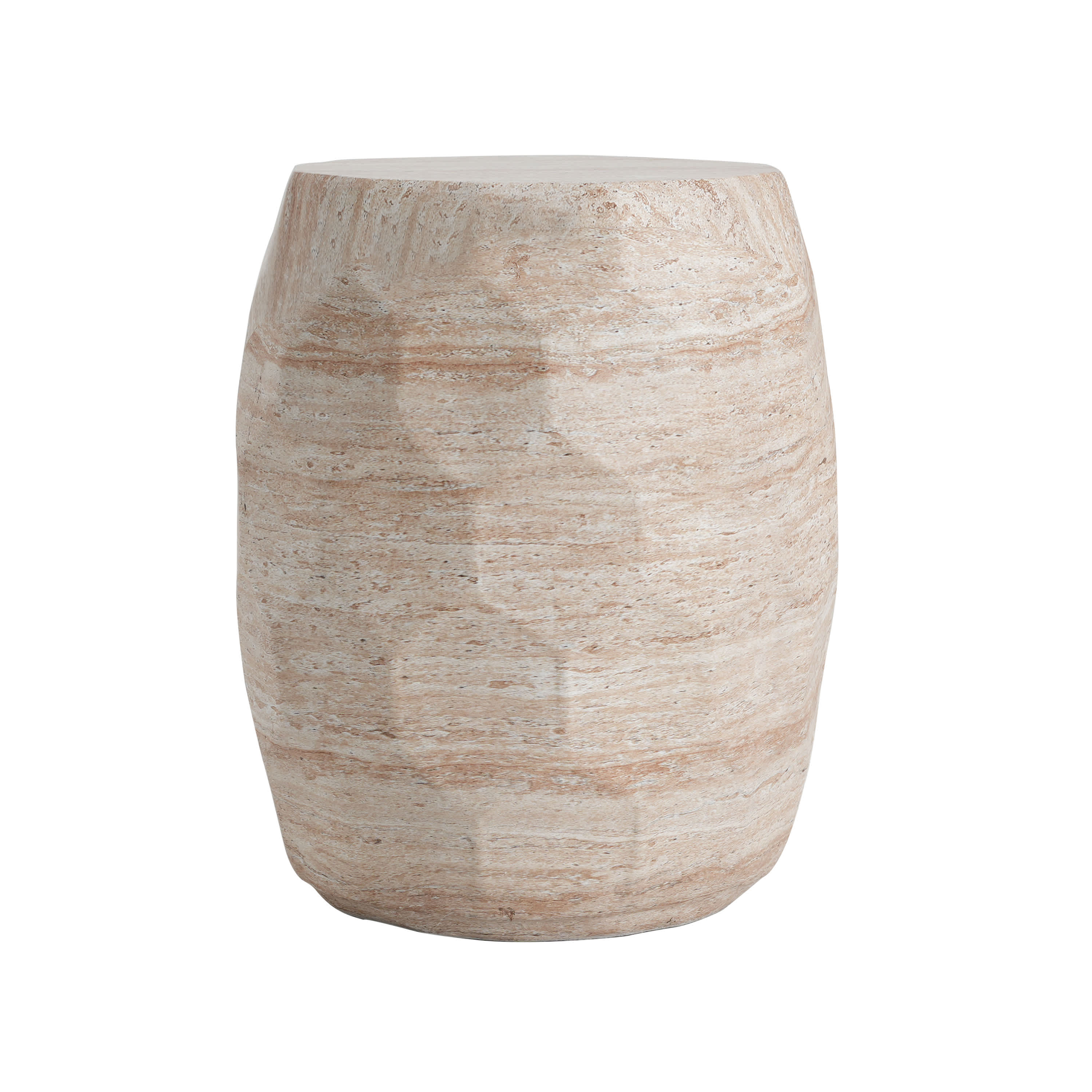 Vynxaria Beige Travertine Honeycomb Barrel Concrete Single-Piece Indoor ...