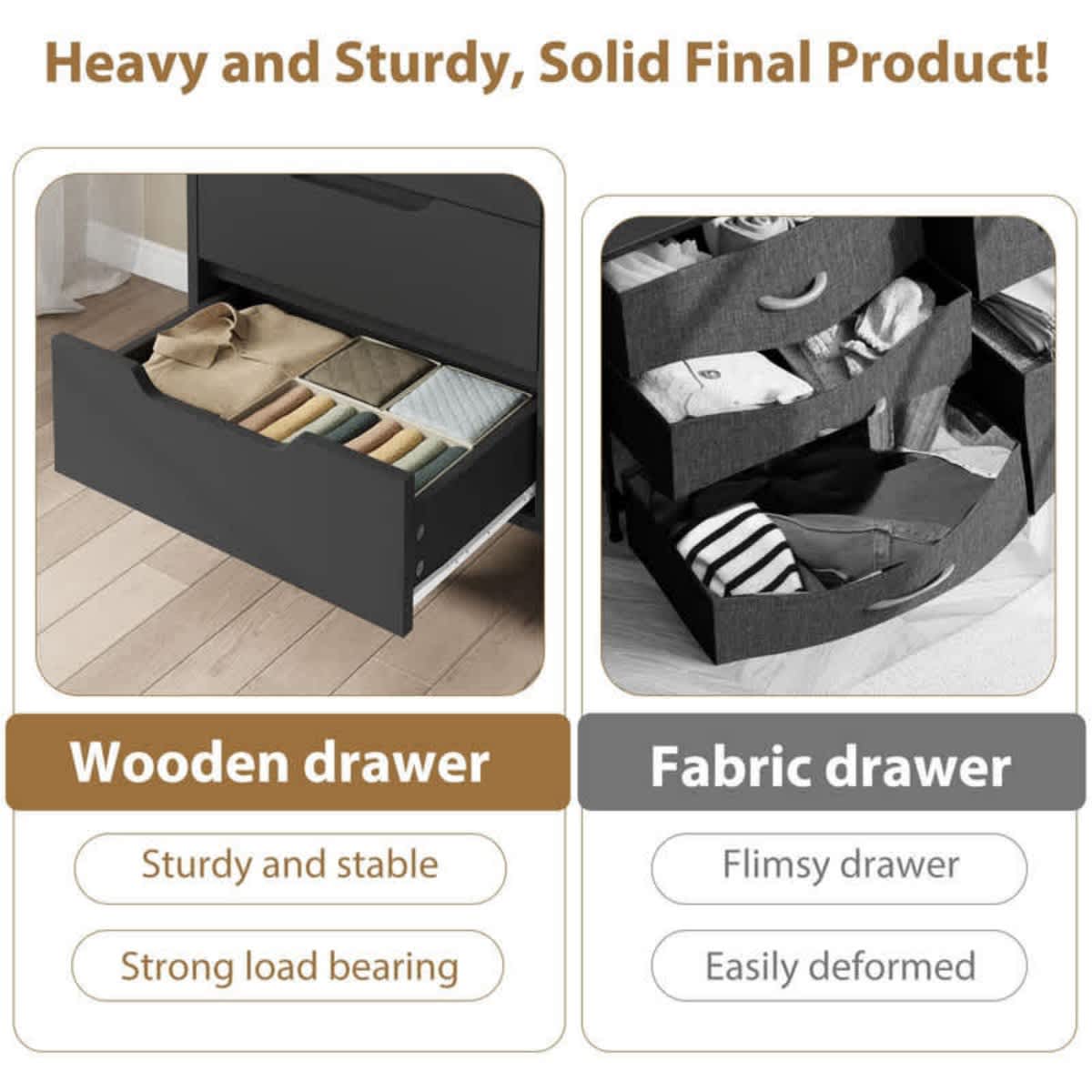 Garvee Modern 6 Drawers Dresser for Bedroom Freestanding Vertical ...