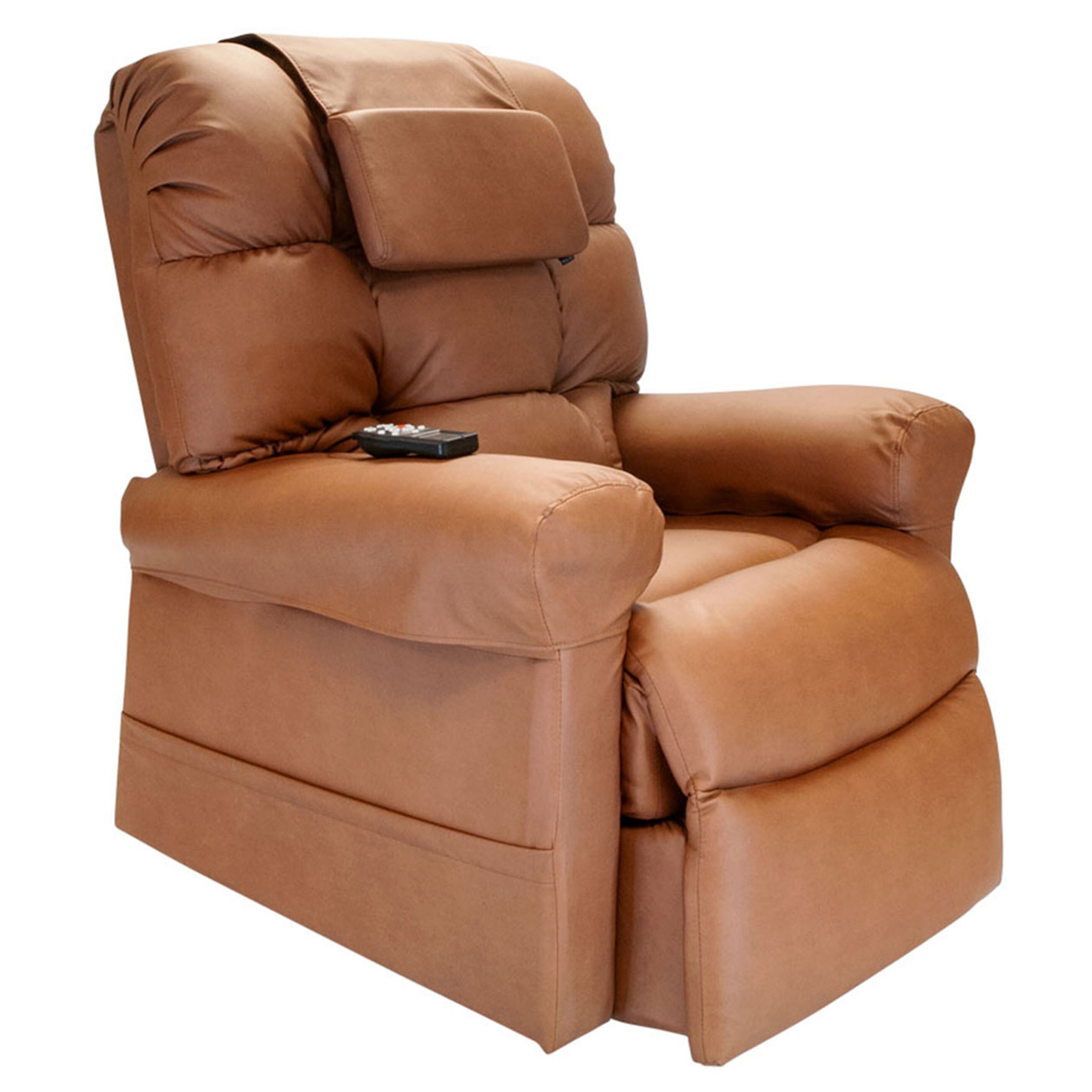 WiseLift Saddle Faux Leather Upholstered Powered Reclining Zero Gravity Recliner with Lift Assistance at Lowes