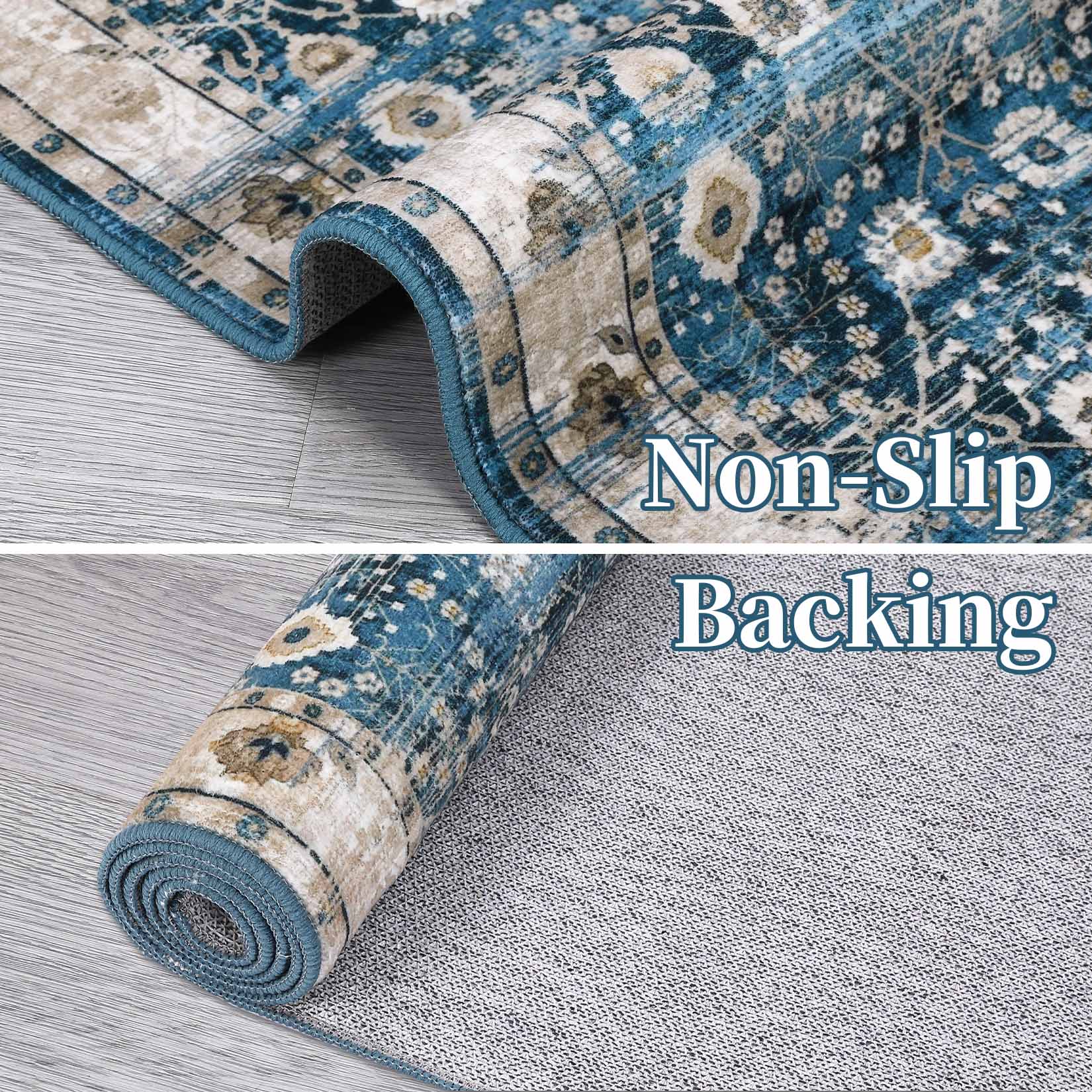 Garvee 6 x 9 (ft) Loomed Polyester Blue Rectangular Indoor Tribal ...
