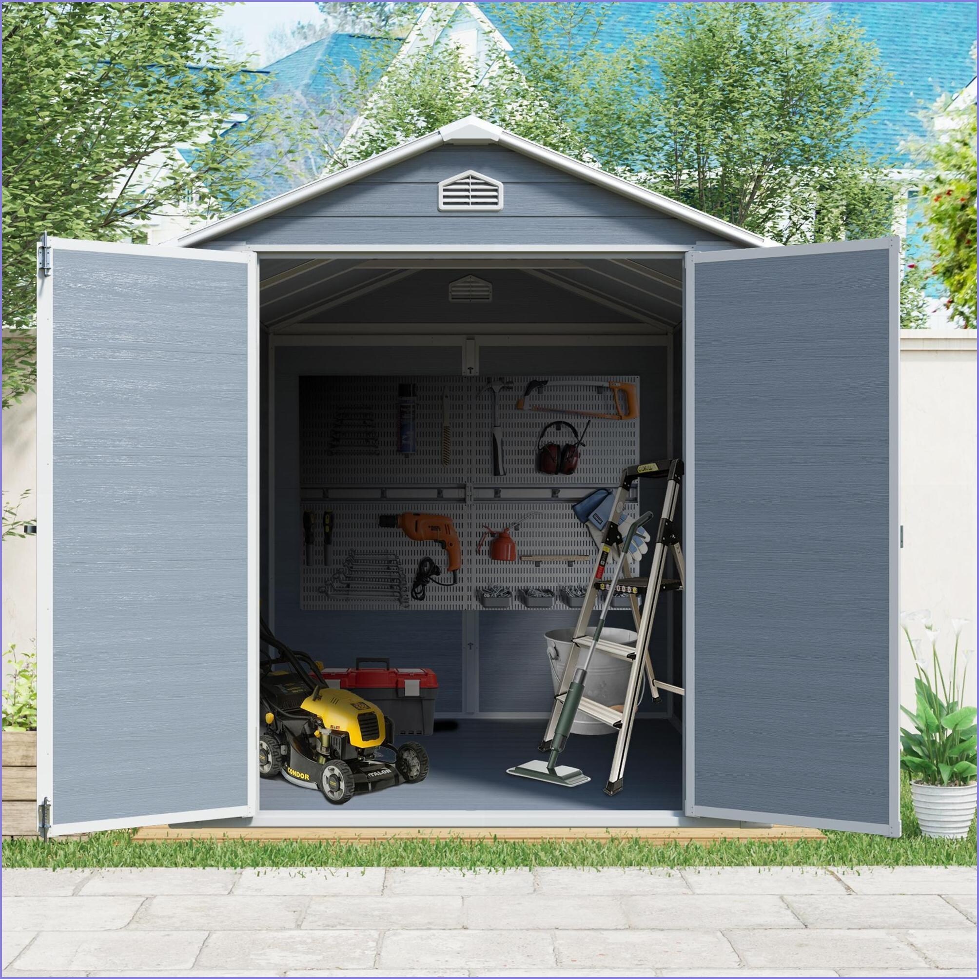 Watnature Storage Sheds Caseta de Almacenamiento 8 times 6ft Resin ...