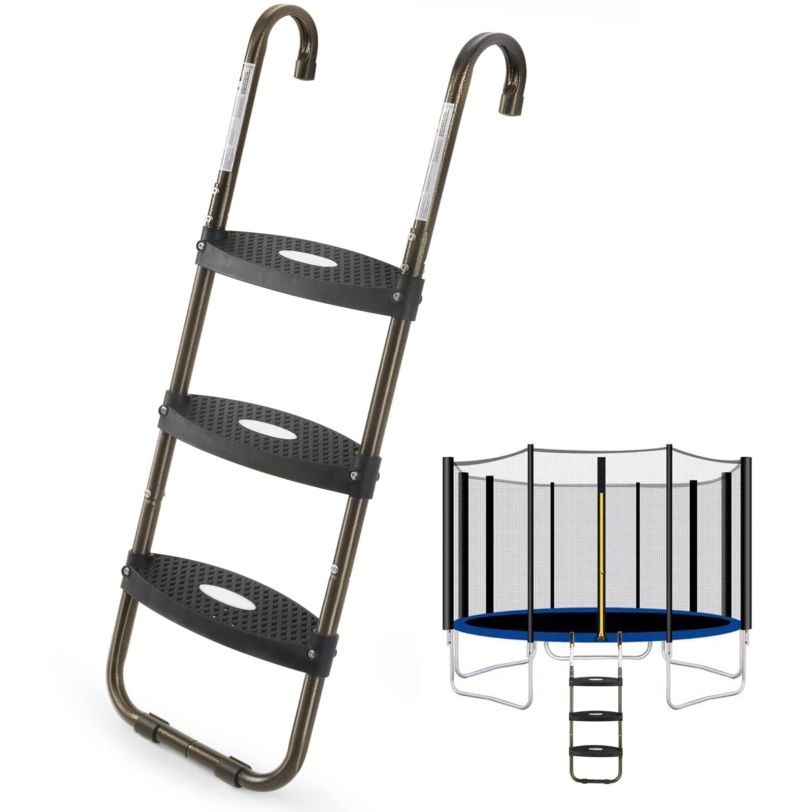 Afoxsos Trampoline Ladder 41.1 x 14 Inch Universal Hook UV Treated ...