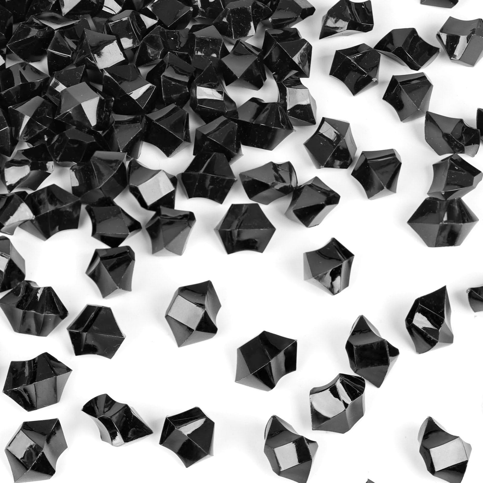 Yichuhaoxi 150 pcs Black Acrylic Ice Rocks Vase Fillers Realistic ...