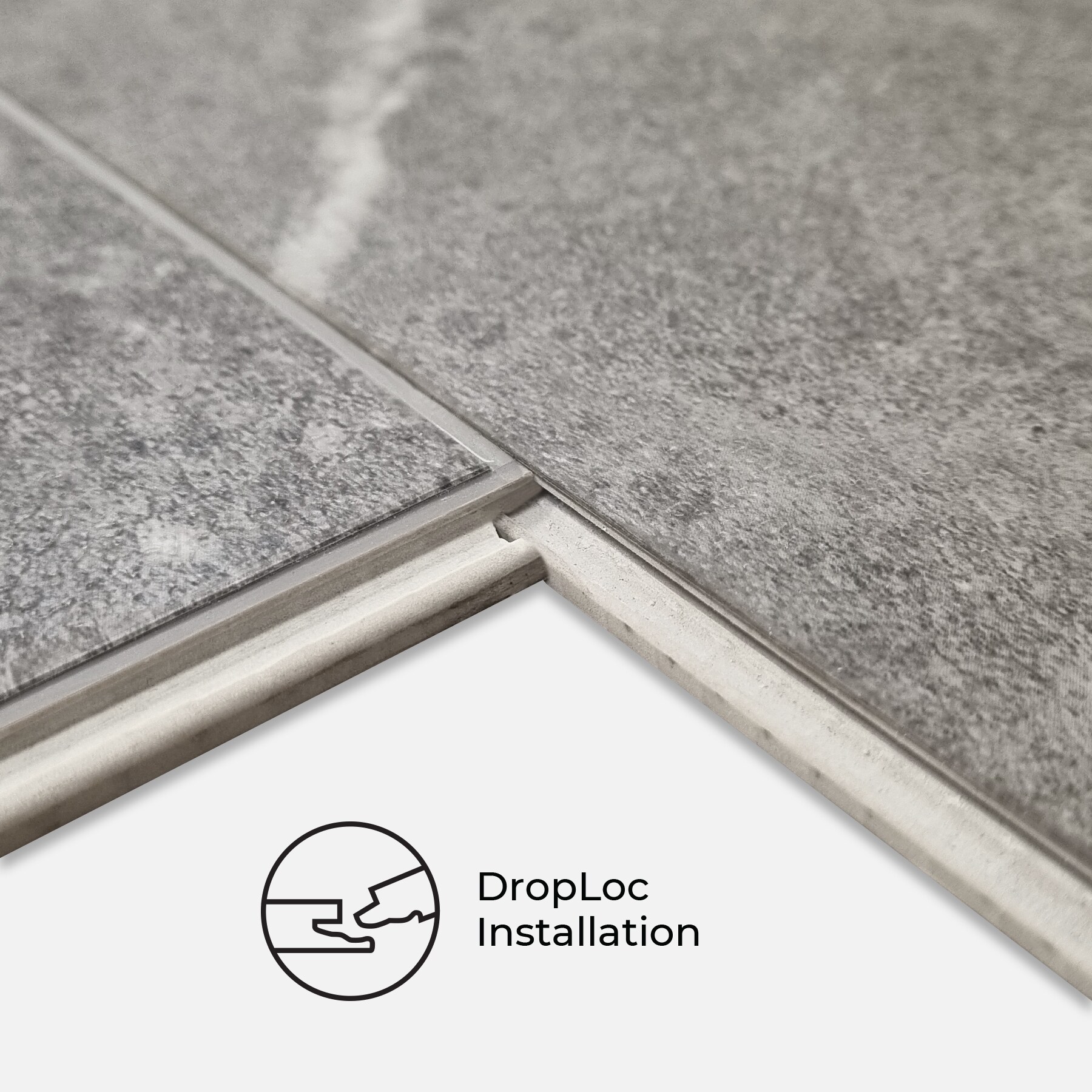 Quickstyle Corfu Gray Marble Look 20-mil x 18-in W x 36-in L Waterproof ...