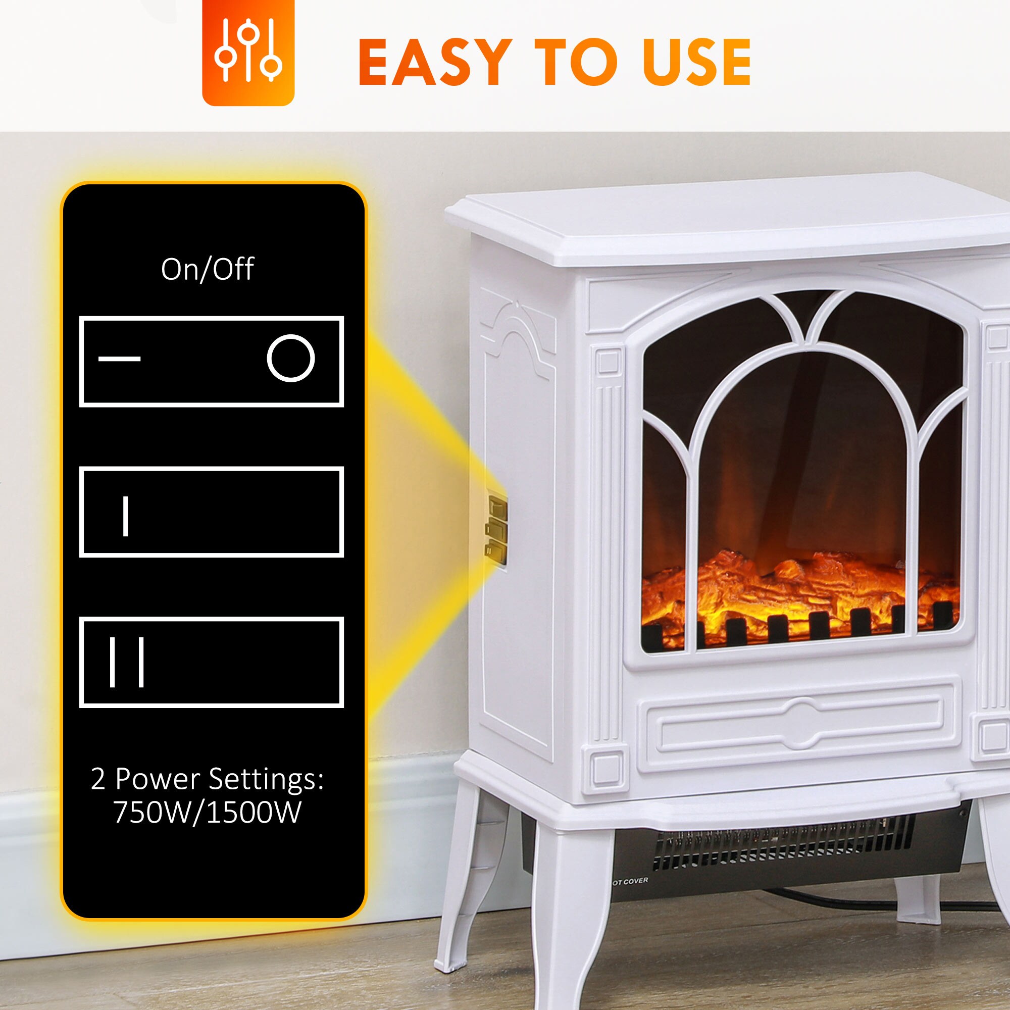 Bybafun 15.3-in W White(Assembly Required) Free standing Fan-forced ...