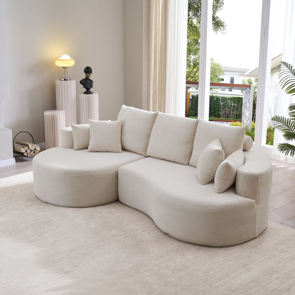 Christopher Knight Home 106-Inch Cloud Curved Sectional Sofa with Right ...