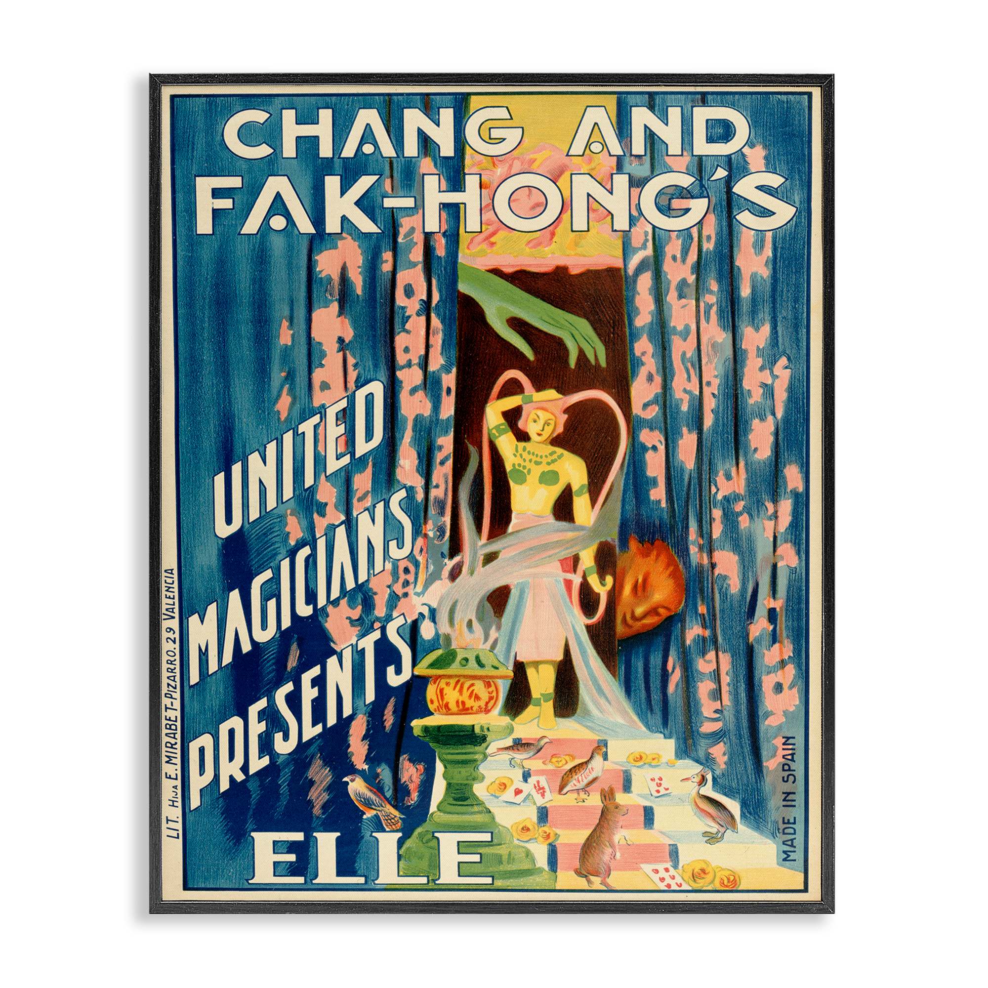 Stupell Industries Vintage Magician Show Advertisement Black Framed ...