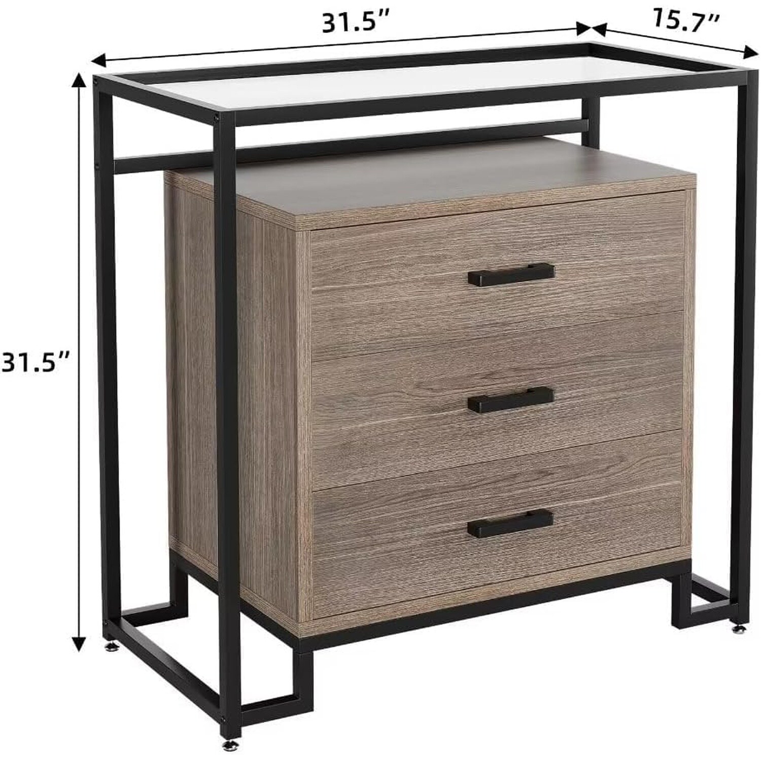 Garvee Sideboard Buffet Cabinet with Glass Doors and 3 Drawer Coffee ...