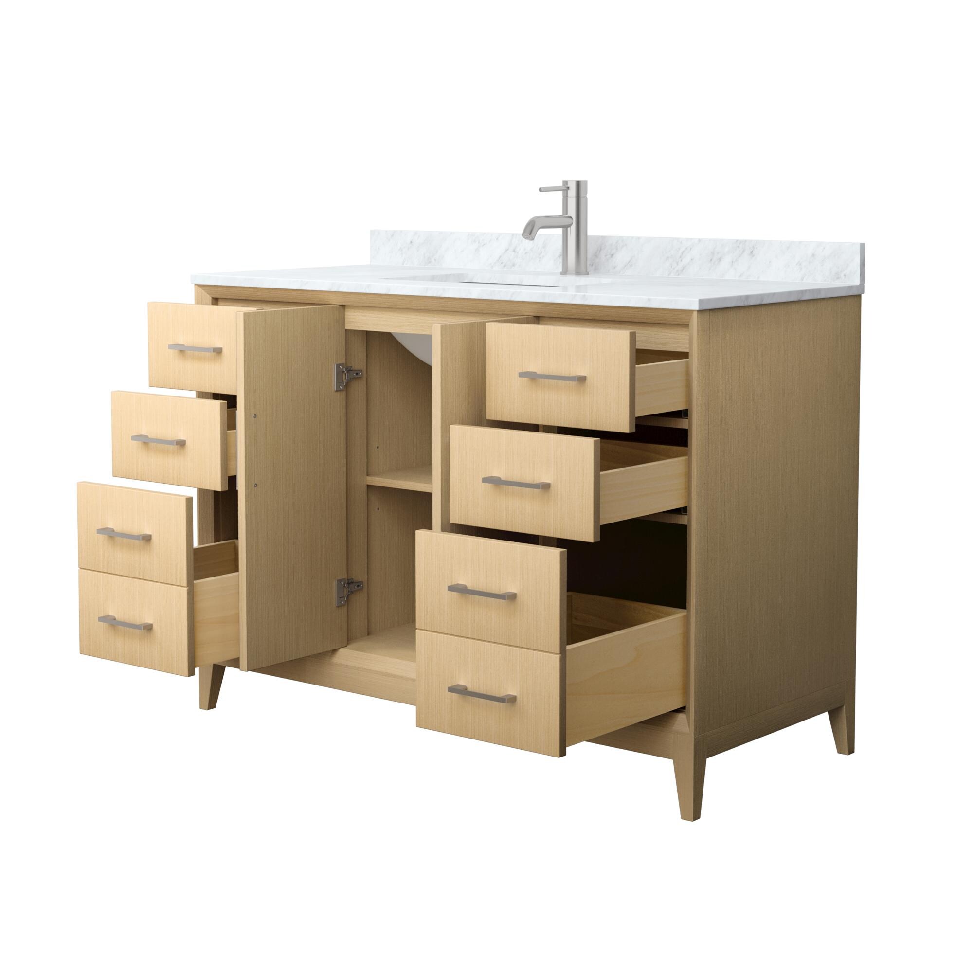 Wyndham Collection Janna 48-in White Oak with Brushed Nickel Trim ...