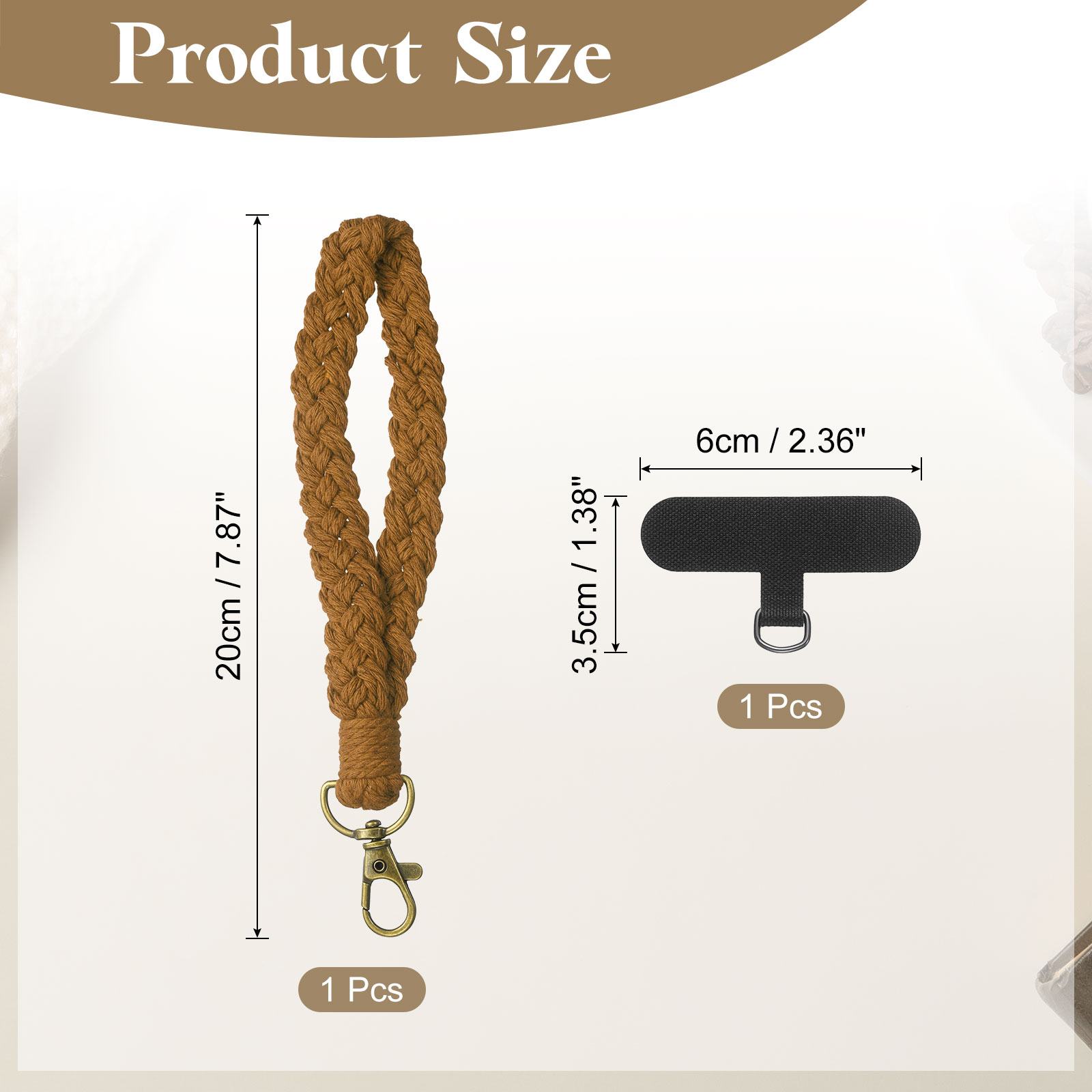 PATIKIL Boho Macrame Keychain Handmade Wristlet Bracelet Keychain ...