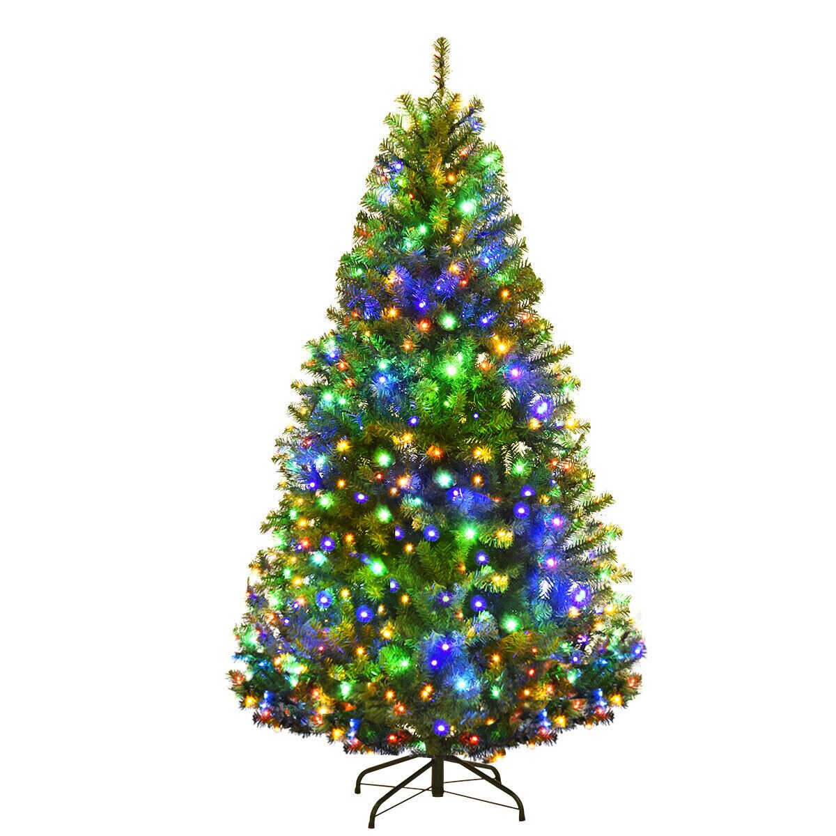 Slickblue 5 ft Full Green Artificial Christmas Tree with Multi Color ...