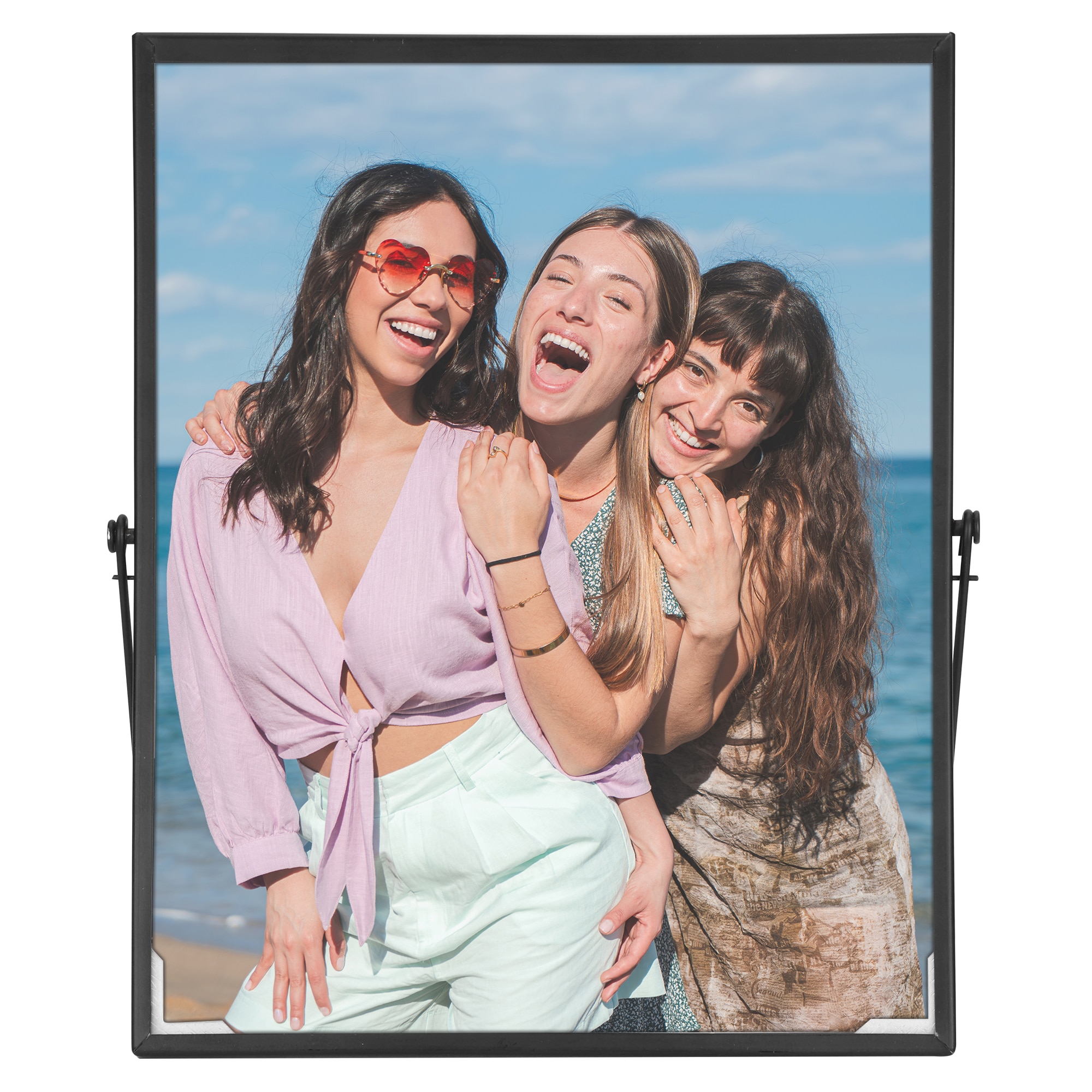 Unique Bargains Floating Frame Simple Metal Picture Frames with Glass ...