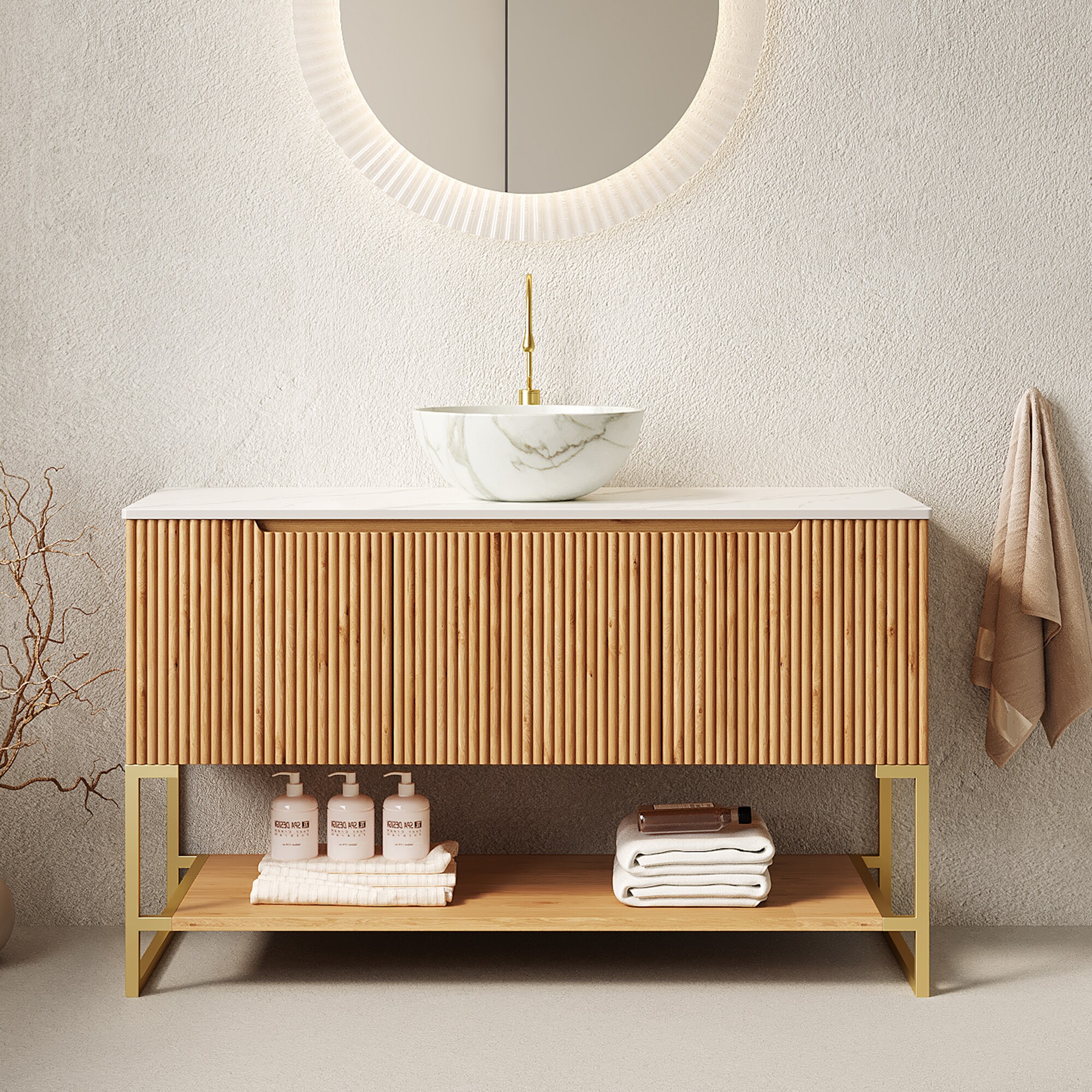 LUXEYARD TULIO 48in. Bathroom VanitySink Freestanding Storage Cabinet ...